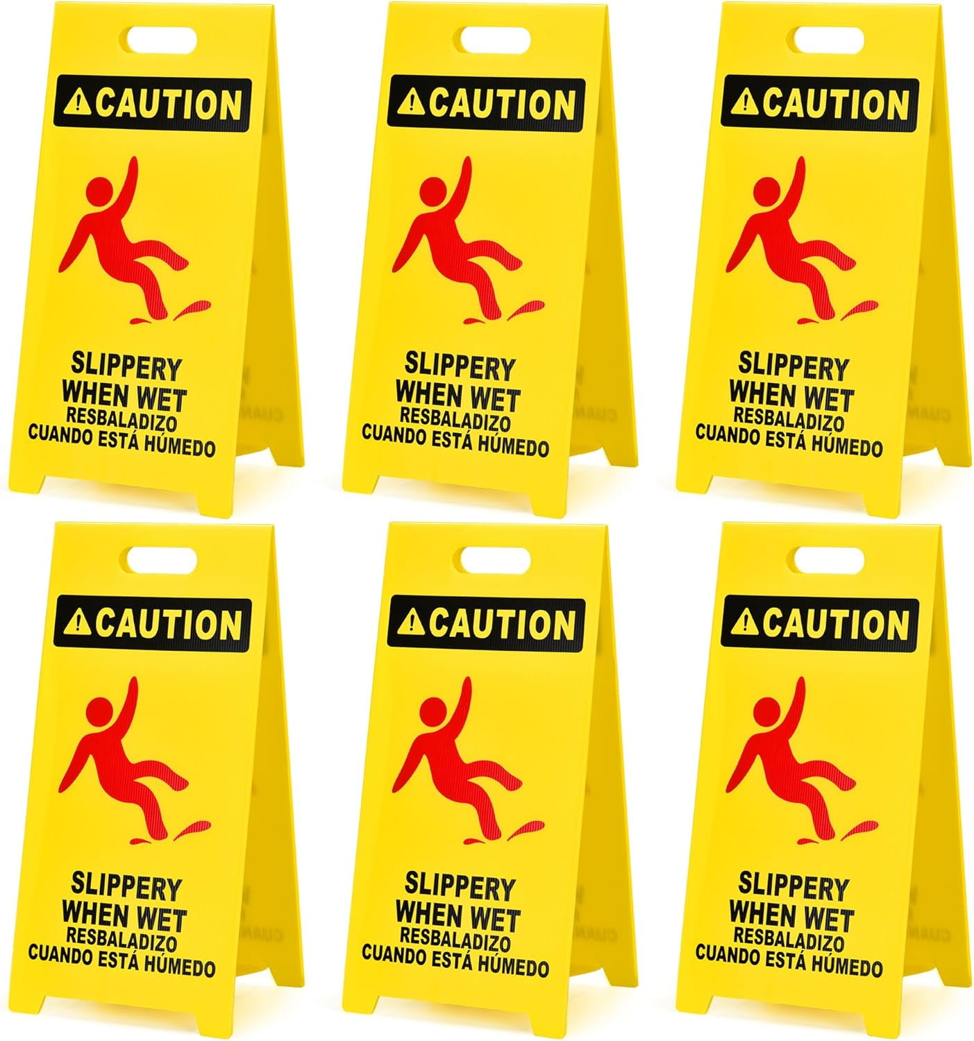 MATTHEW CLEANING 25'' Industrial Wet Floor Sign 6 Pack 2-Sided Durable ...