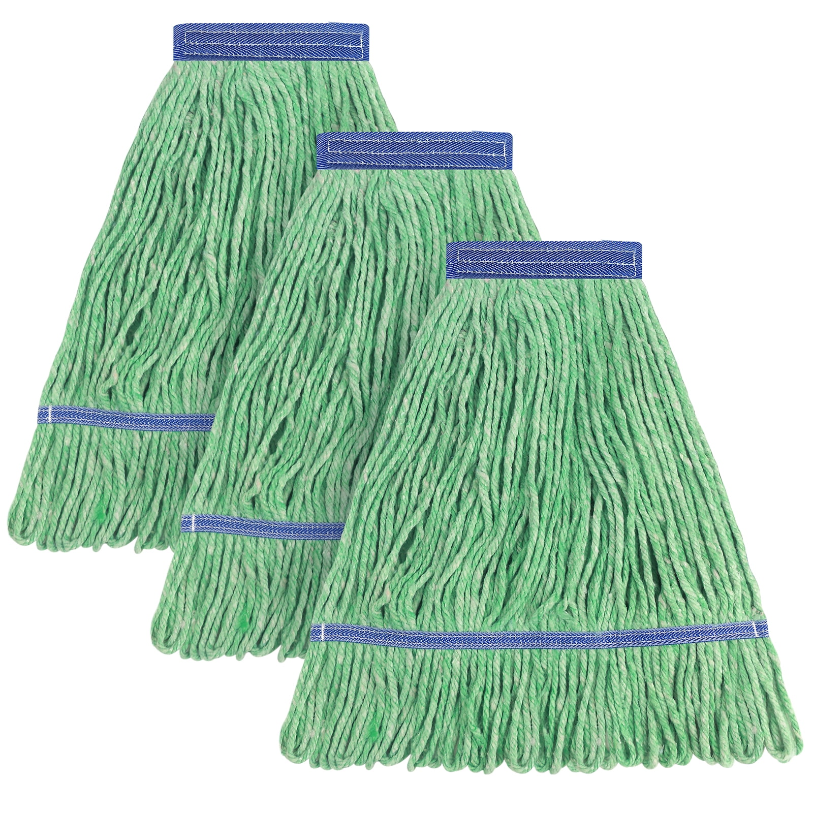 MATTHEW CLEANING Heavy Duty Mop Head, Commercial Blue Cotton Looped End ...
