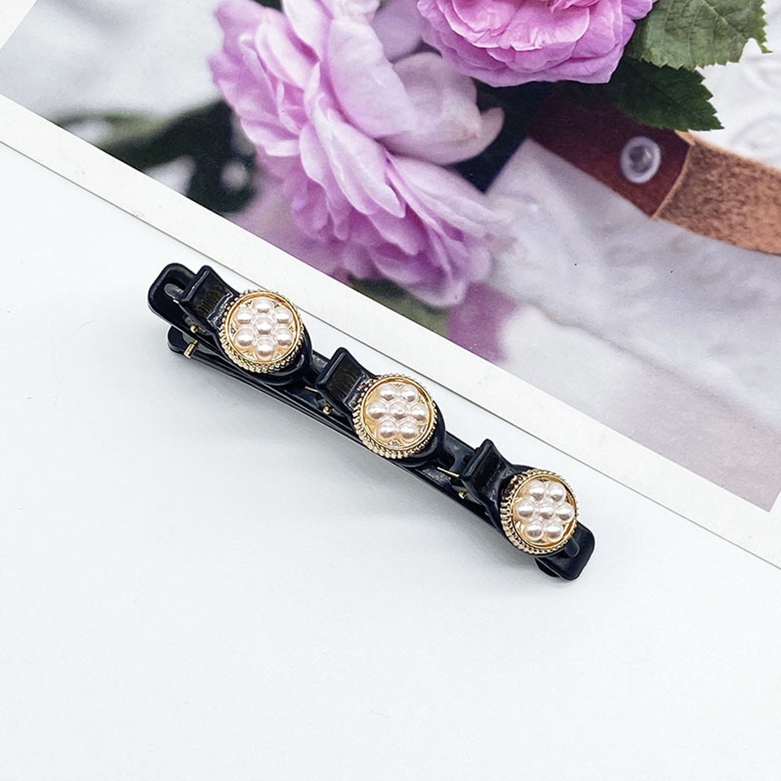 MAUXDA Sparkling Crystal Stone Braided Hair Clips, Satin Fabric Hair ...