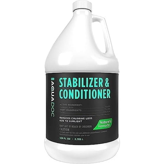 AquaDoc Cyanuric Acid Pool Stabilizer, 128 fl oz, Reduces Chlorine ...
