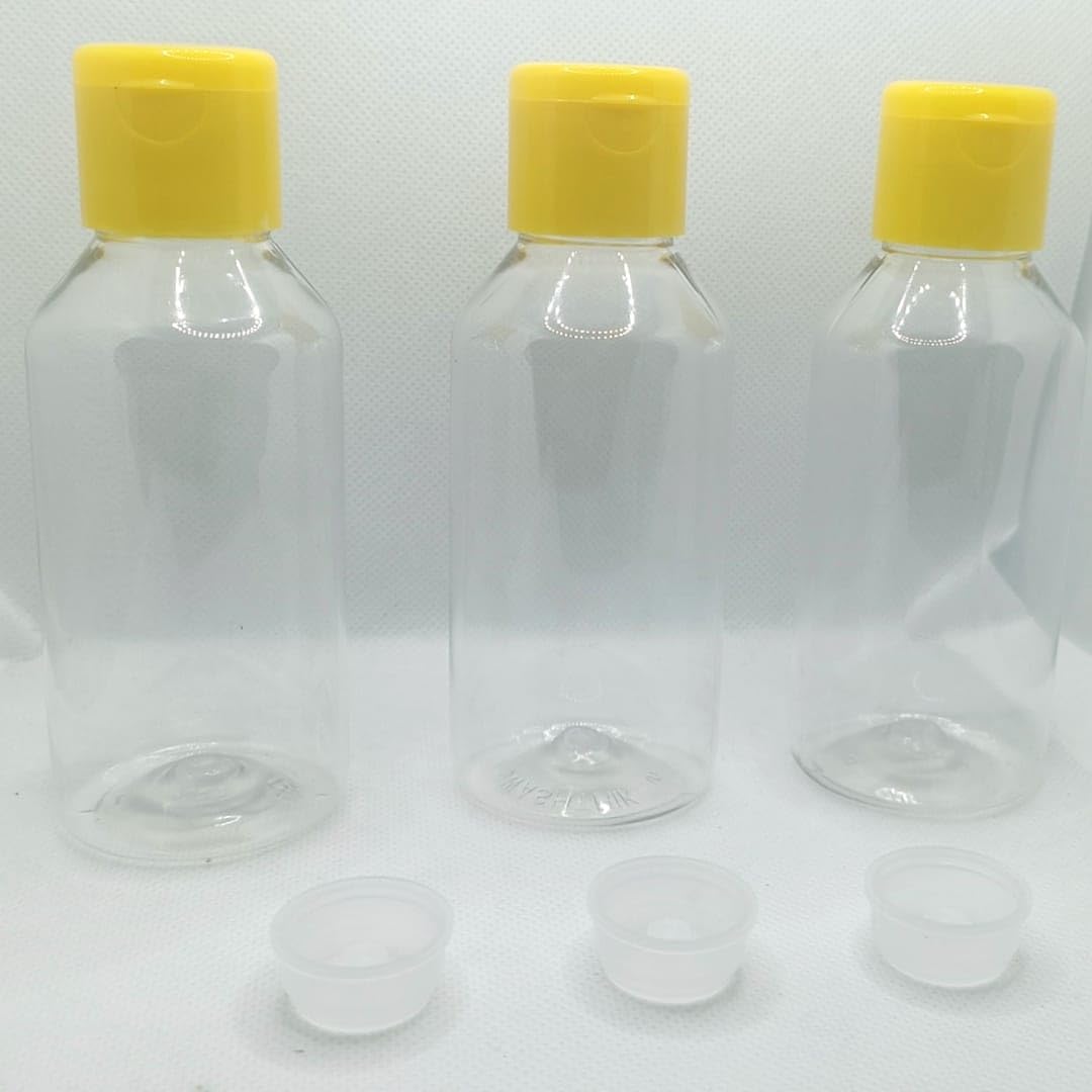 MAVASIVA 100ml Empty Clear Fliptop Plastic Bottles along with inner ...