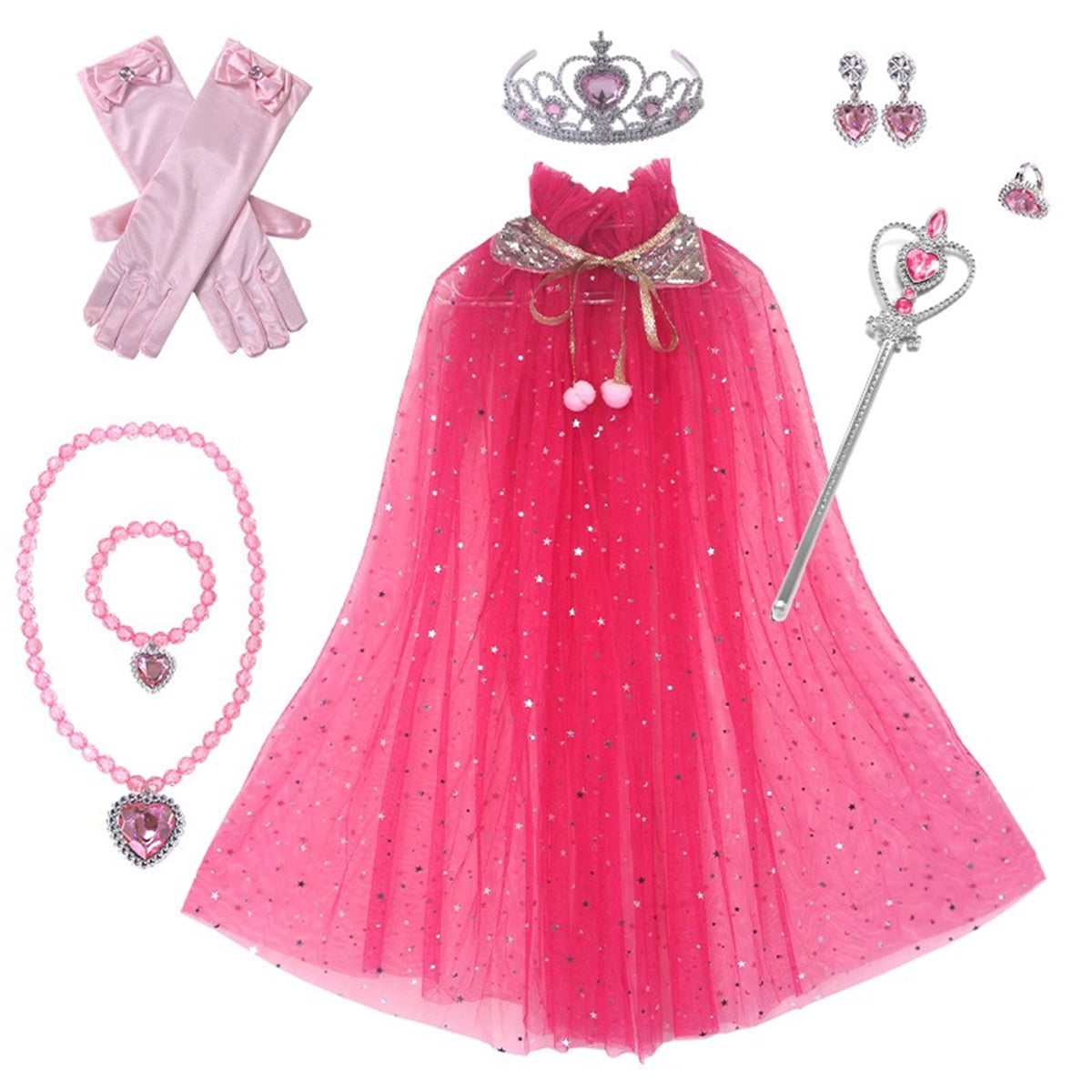 MAVLLY Elsa Anna Belle Cosplay Princess Cape Set for girls Halloween ...
