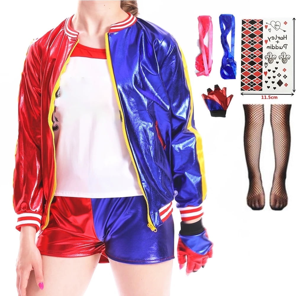MAVLLY Harley Quinn Costume for Girls Cosplay Suicide Harleen Quinzel ...