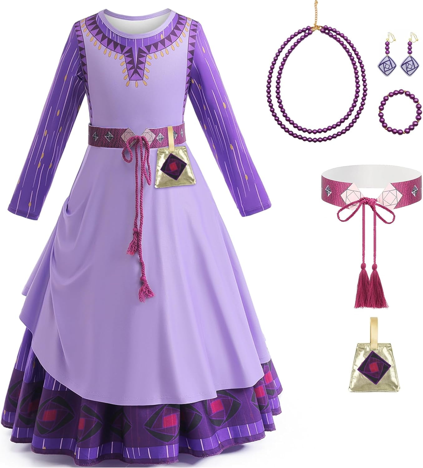 MAVLLY Wish Asha Costume Girls Princess Dress Cosplay Outfits Kids ...