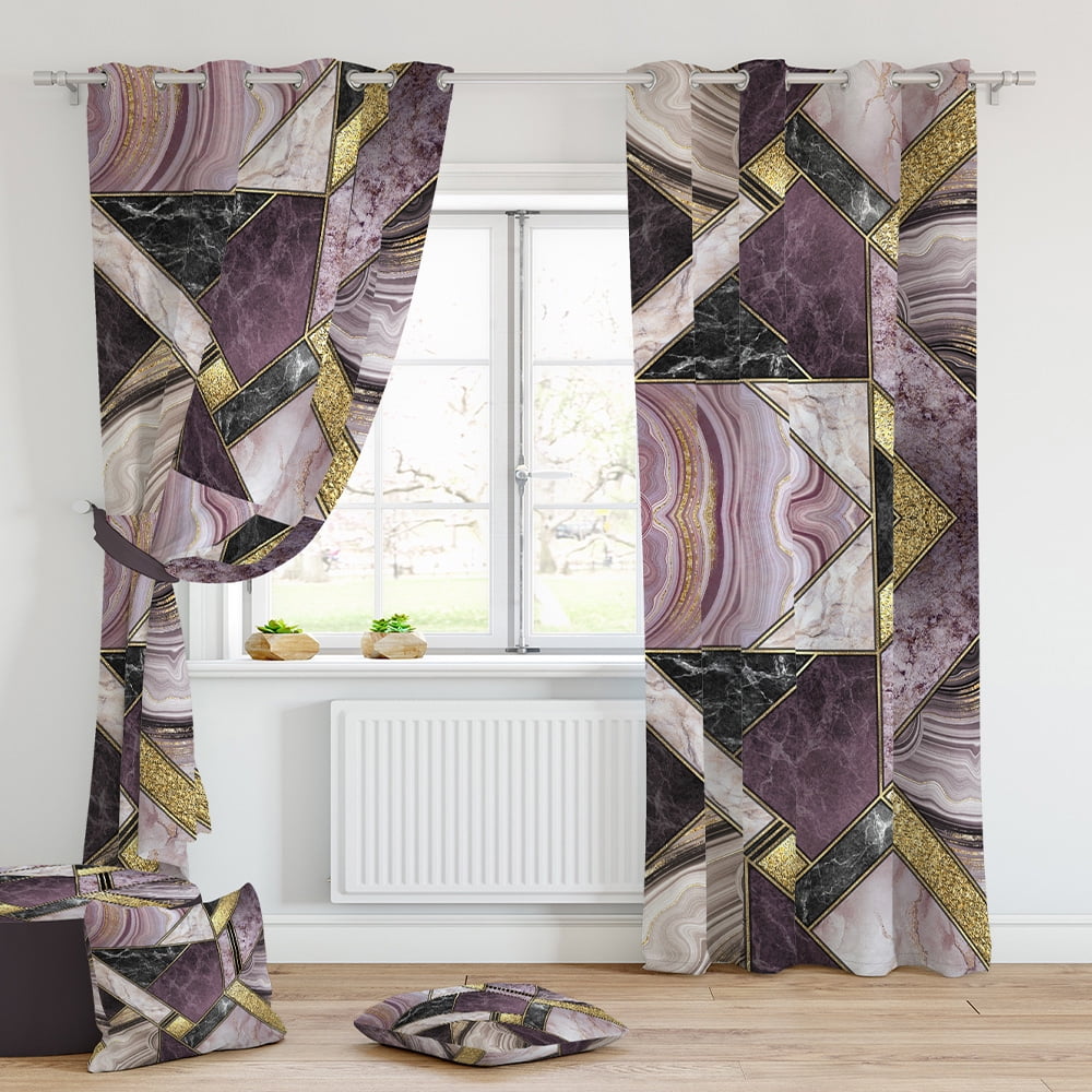 MAWCLOS 2Pcs Window Curtain Thermal Insulated Drapes UV Protection ...
