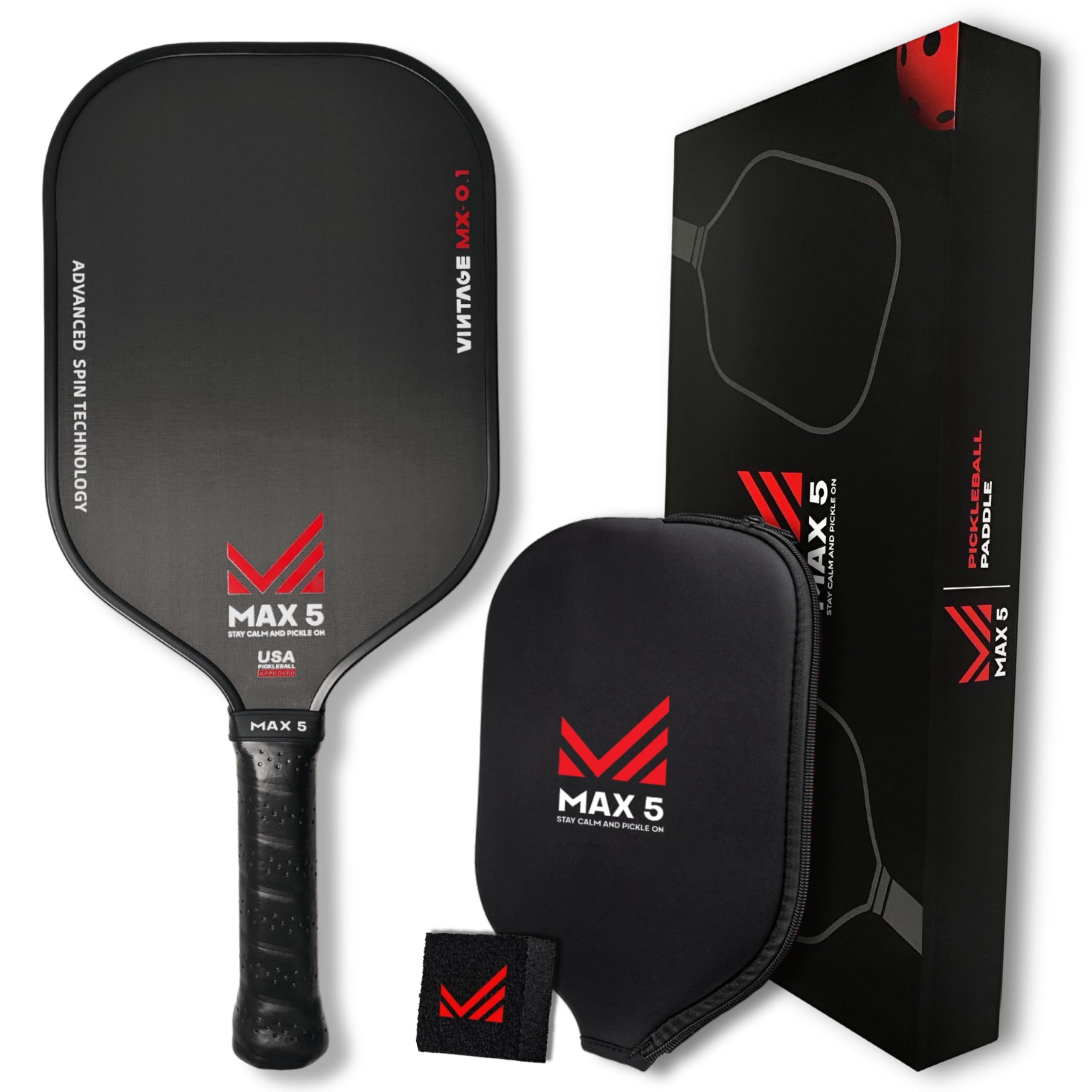 MAX 5 Vintage MX 0.1 T700 Carbon Fiber Cloth Pickleball Paddles ...