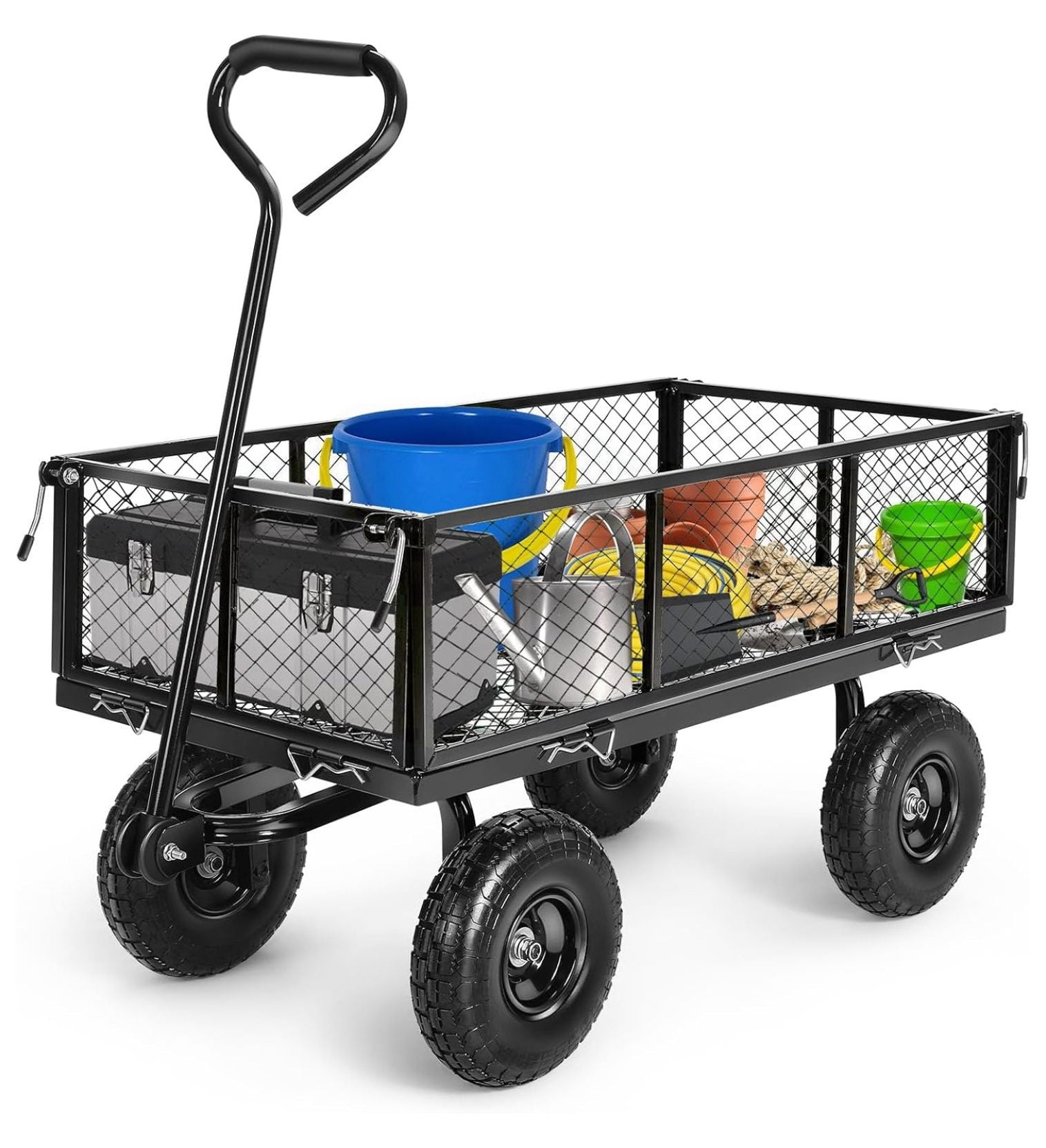 MAX 660LB Garden Cart, Heavy Duty Garden Wagon, Mesh Foldable Garden ...