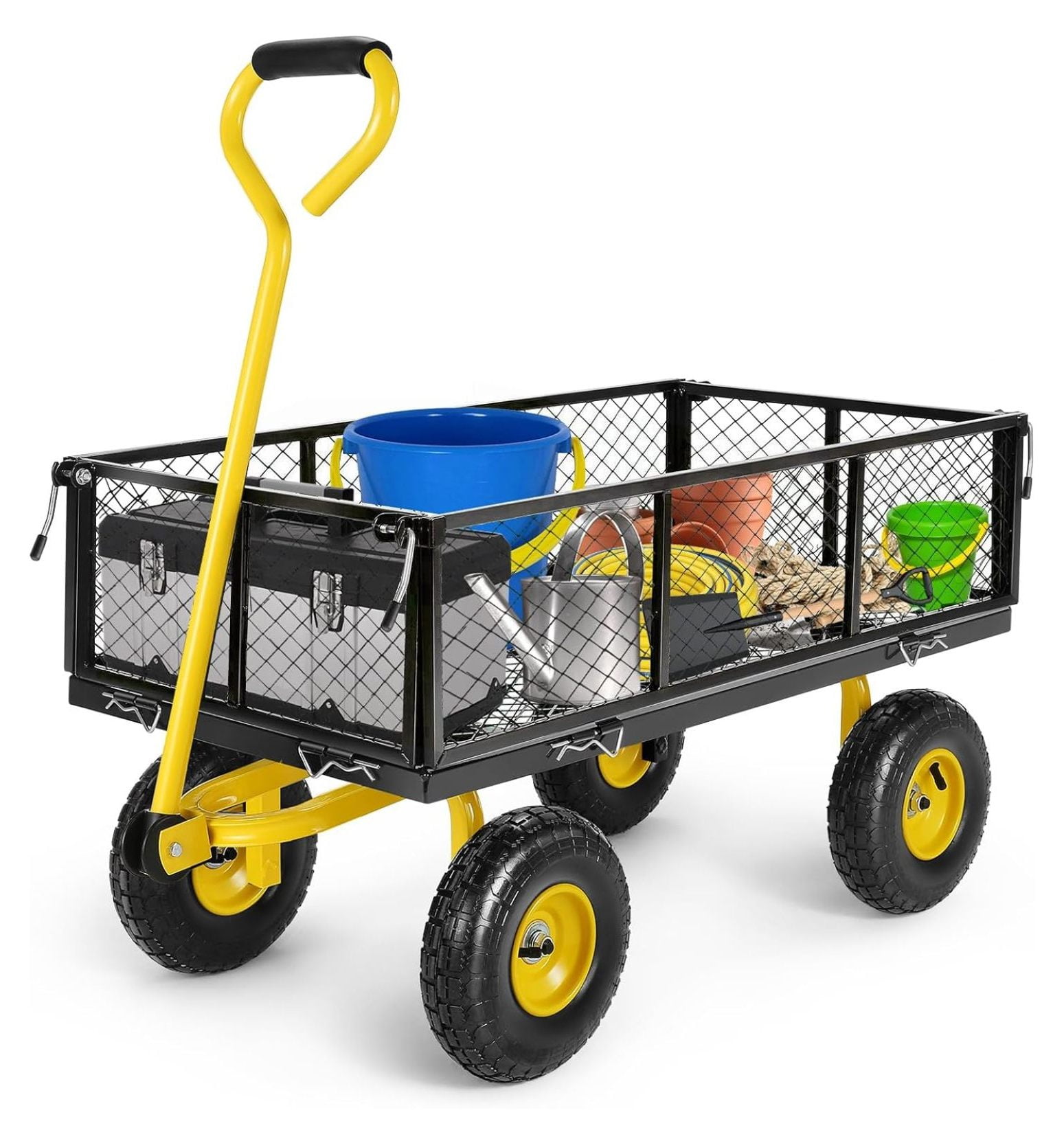 MAX 660LB Garden Cart, Heavy Duty Garden Wagon, Mesh Foldable Garden ...