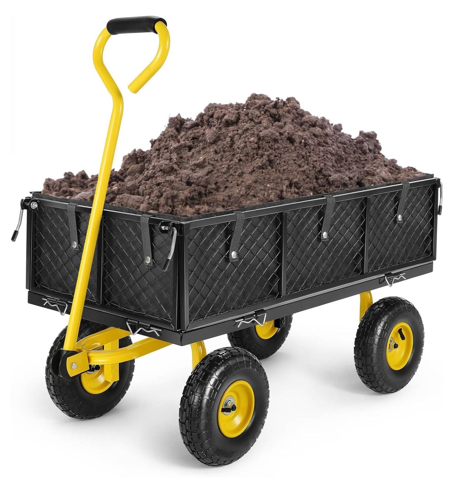 MAX 880LB Garden Cart, Heavy Duty Garden Wagon, Mesh Foldable Garden ...