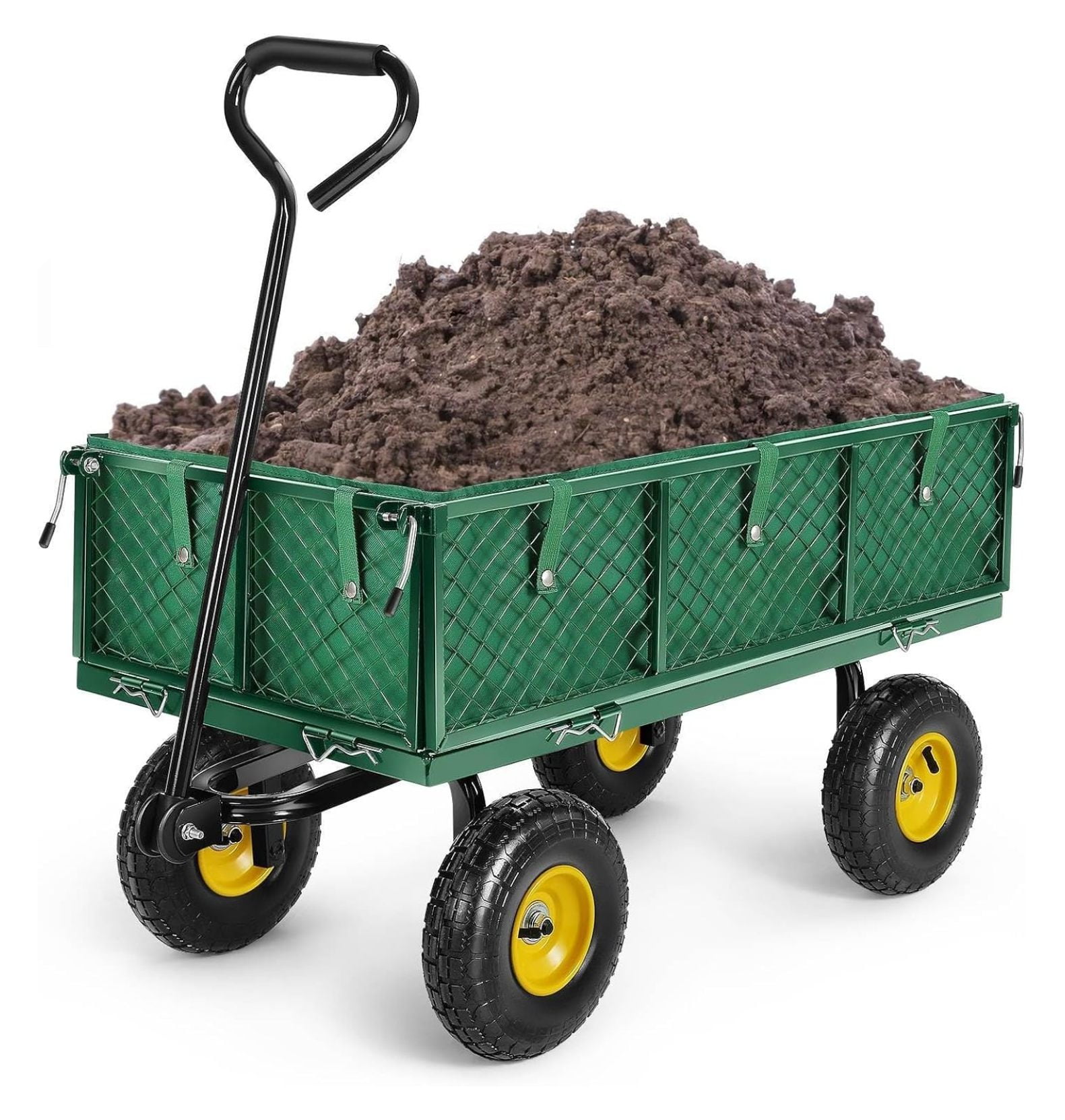 MAX 880LB Garden Cart, Heavy Duty Garden Wagon, Mesh Foldable Garden ...