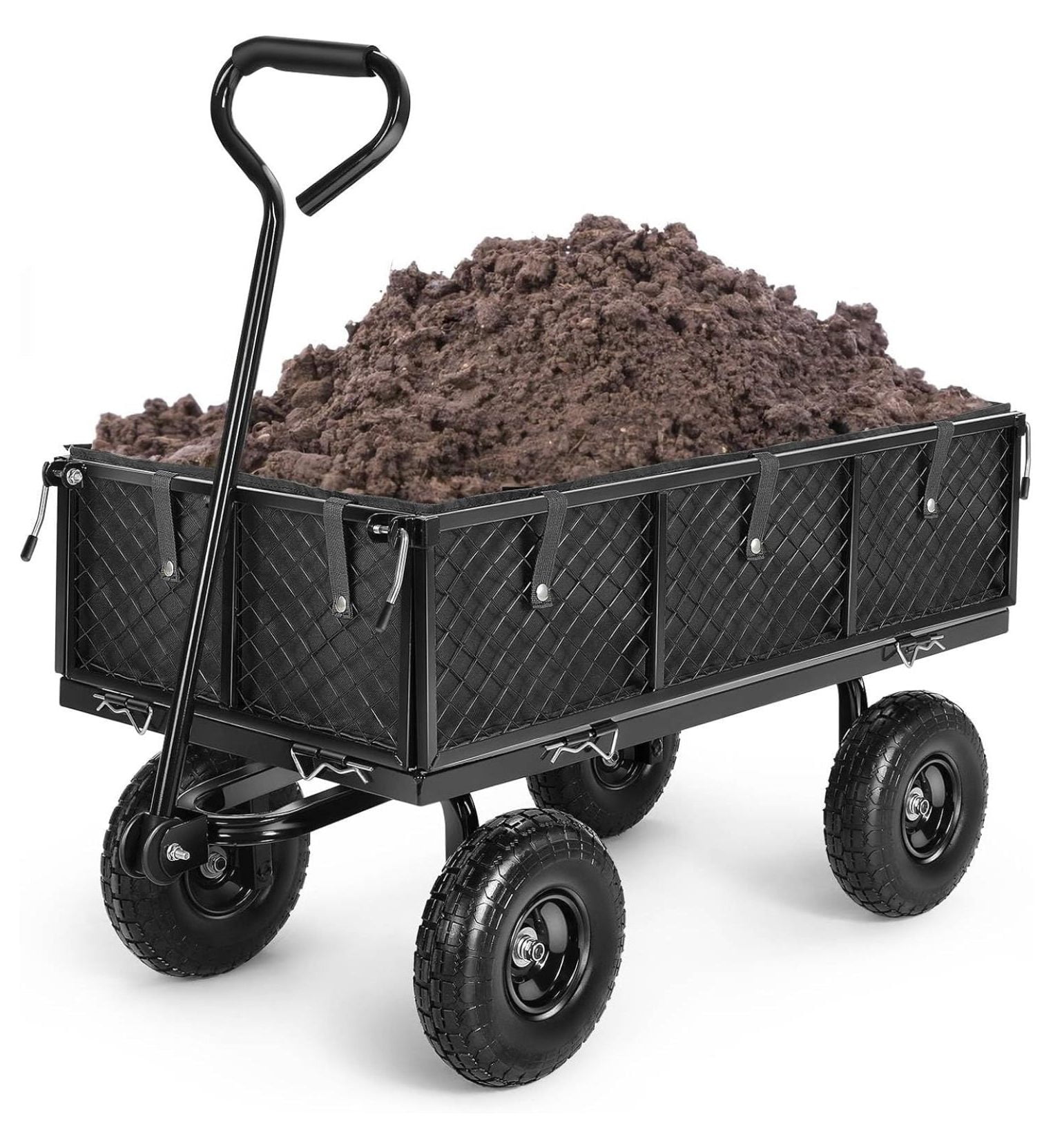 MAX 880LB Garden Cart, Heavy Duty Garden Wagon, Mesh Foldable Garden ...