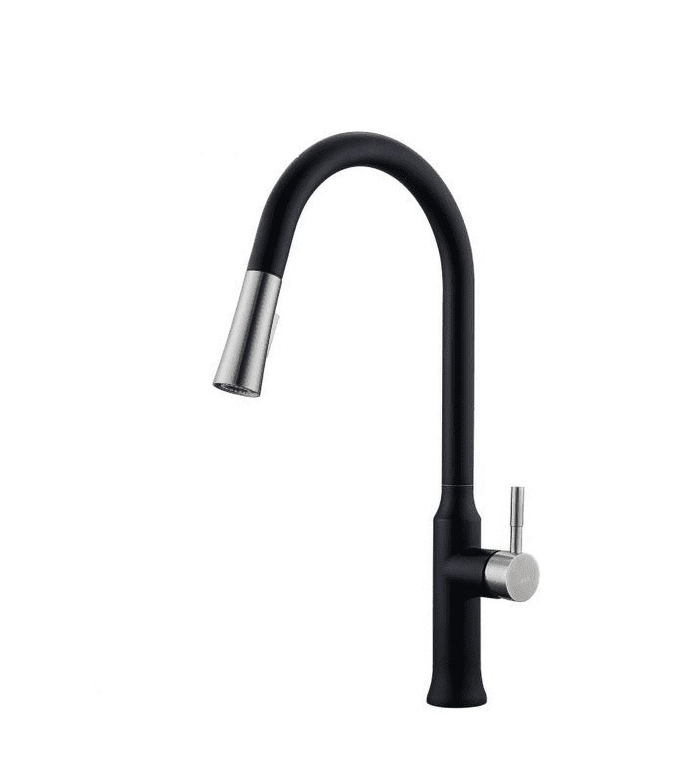 MAX Faucets High-Arc Single Handle Pull-Out Kitchen Faucet 18.5" Matte ...