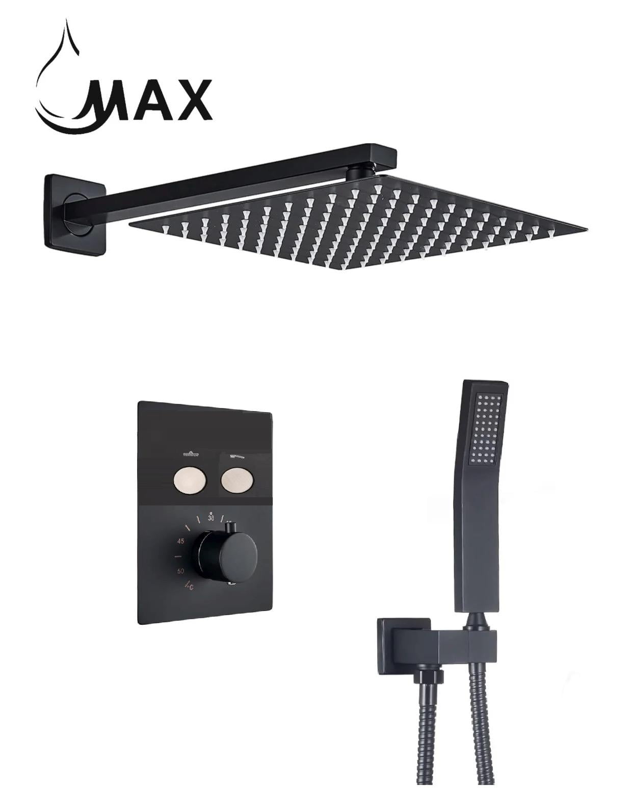 MAX Faucets Thermostatic Shower System Two Functions With Valve Matte ...