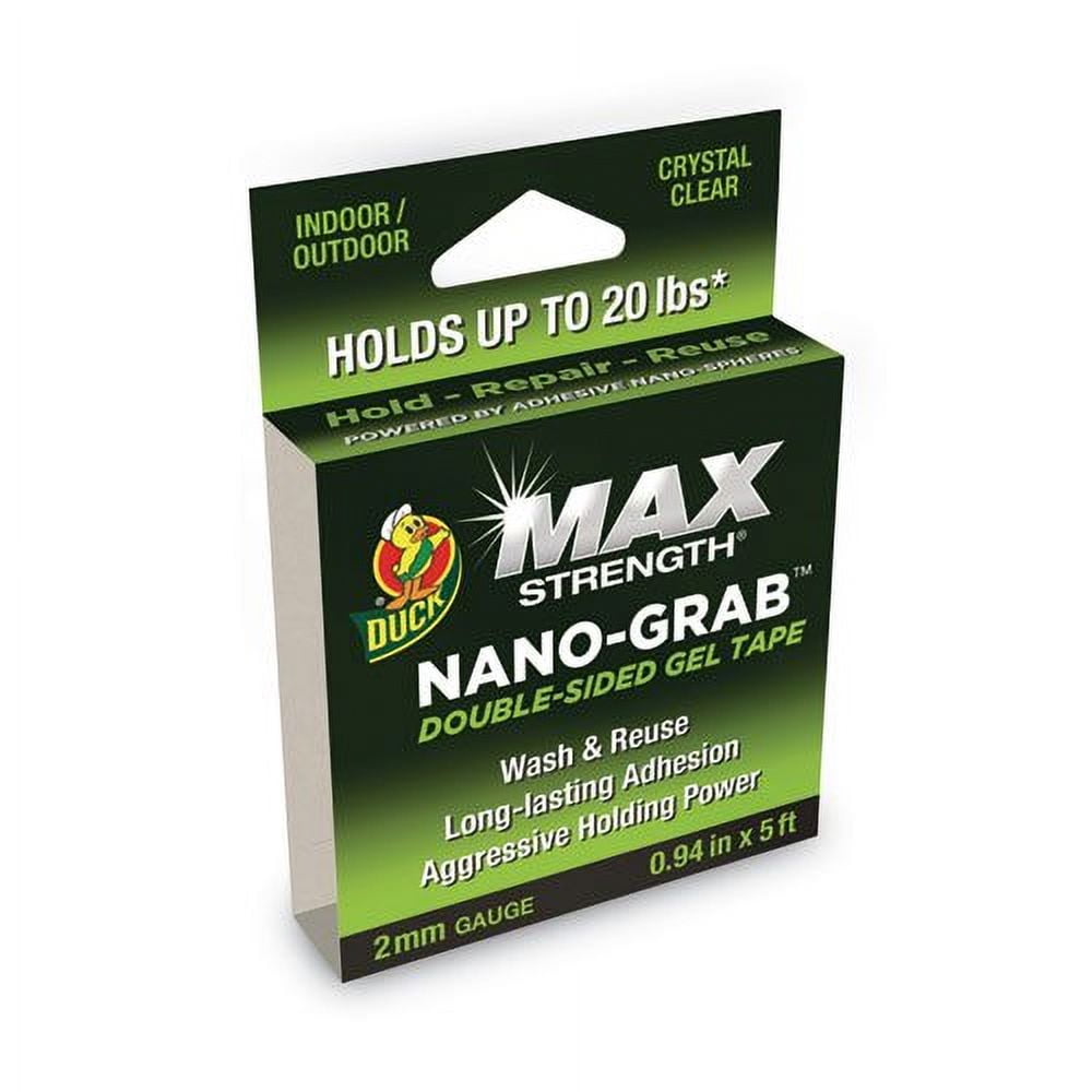 MAX Strength Nano-Grab Double-Sided Gel Tape, 0.94" x 5 ft, Clear ...