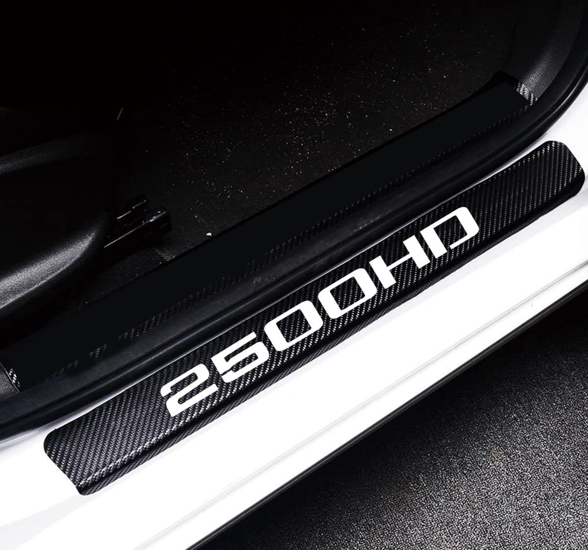 MAXDOOL 4Pcs Car Door RRF12 Sill Protector Reflective 4D Carbon Fiber ...