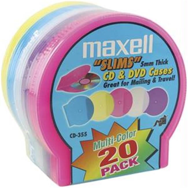 MAXELL CD/DVD Jewel Cases 20-pk 5mm Slim - Colors - Walmart.com