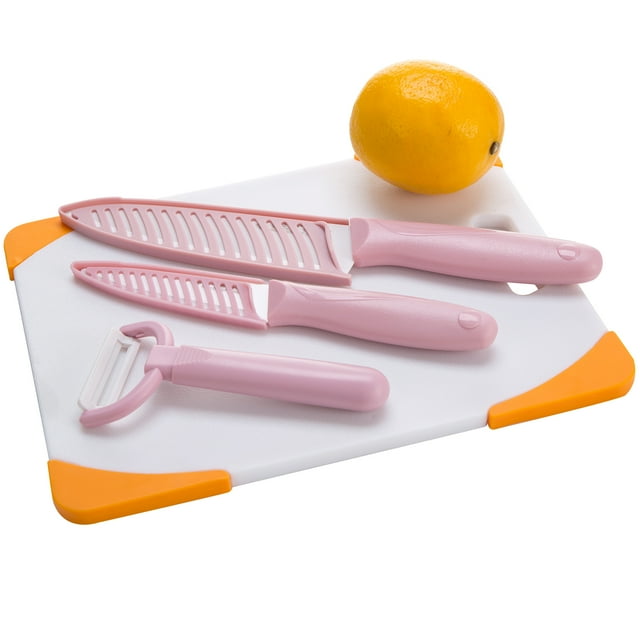 "MAXFAVOR Pink Professional Ceramic Kitchen Knife Set 3pcs, 4"" 6 ...