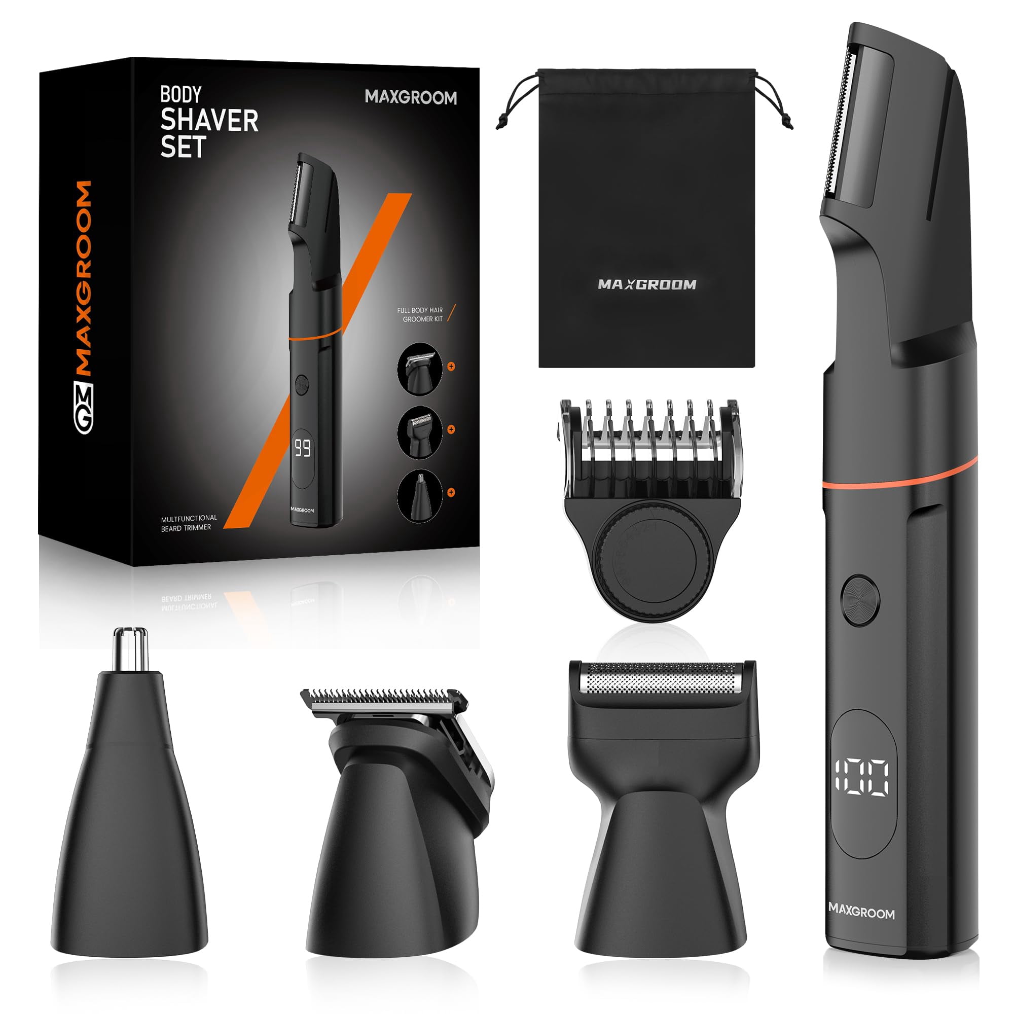 MAXGROOM Manscape Body Hair Trimmer for Men, Waterproof Pubic, Groin ...