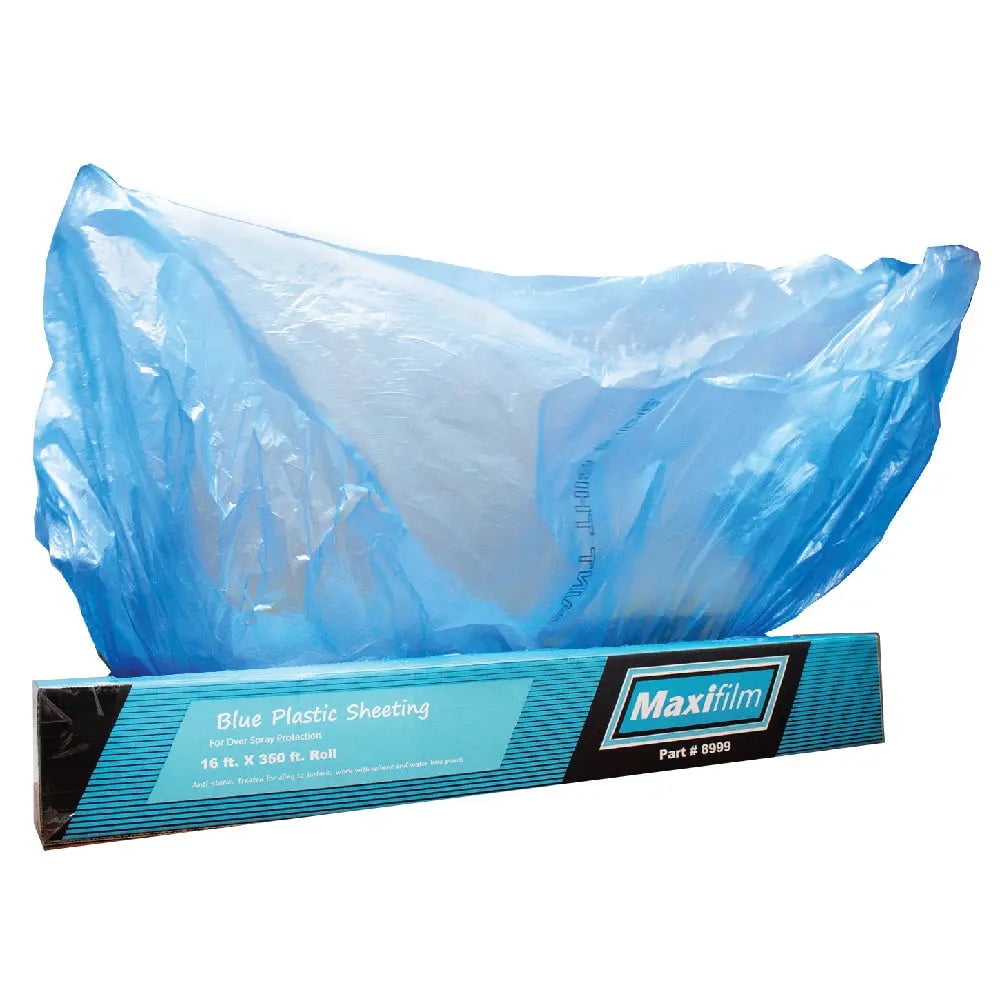 MAXIFILM 16ft x 350 ft Roll Blue Premium Overspray Paintable Plastic ...