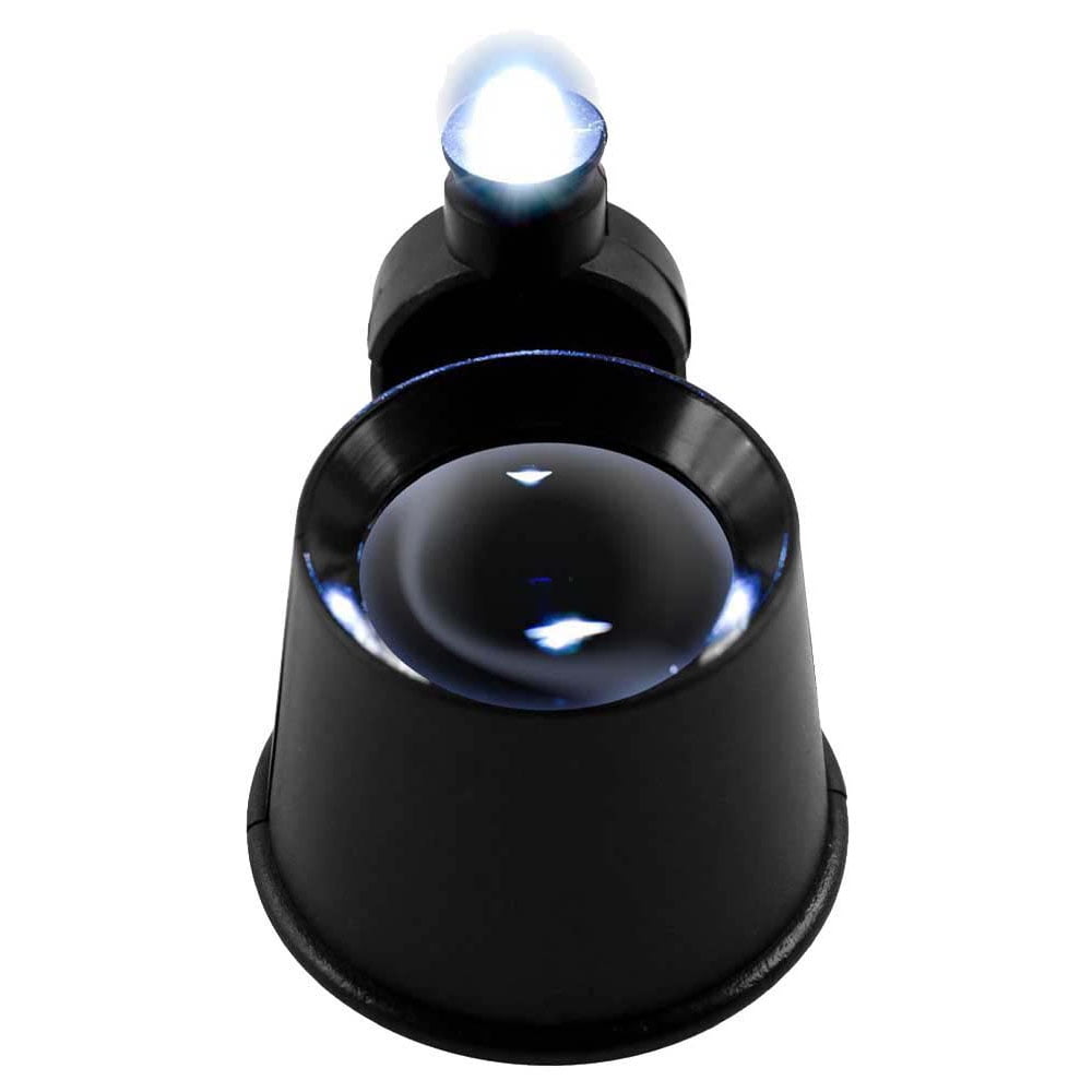 MAXIMIZE Black Jeweler's Loupe with LED Light | 10X Magnification Power ...