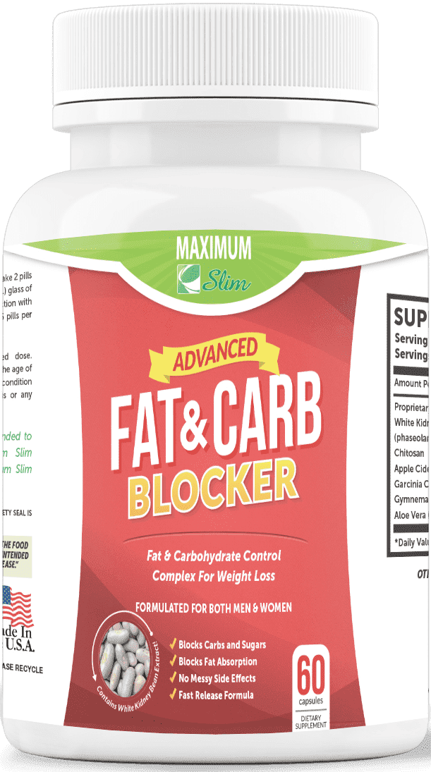 Maximum Slim Advanced Fat & Carb Blocker Weight Loss Diet Pills, 60 Ct ...