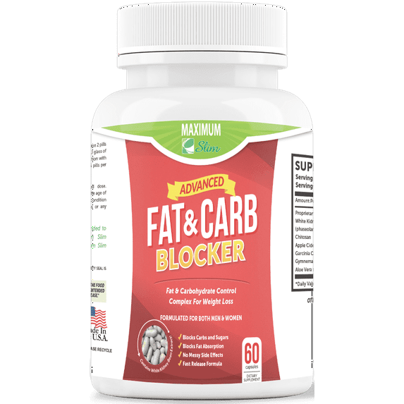 MAXIMUM Slim Carb Support Supplement with White Kidney Bean 60 Count ...