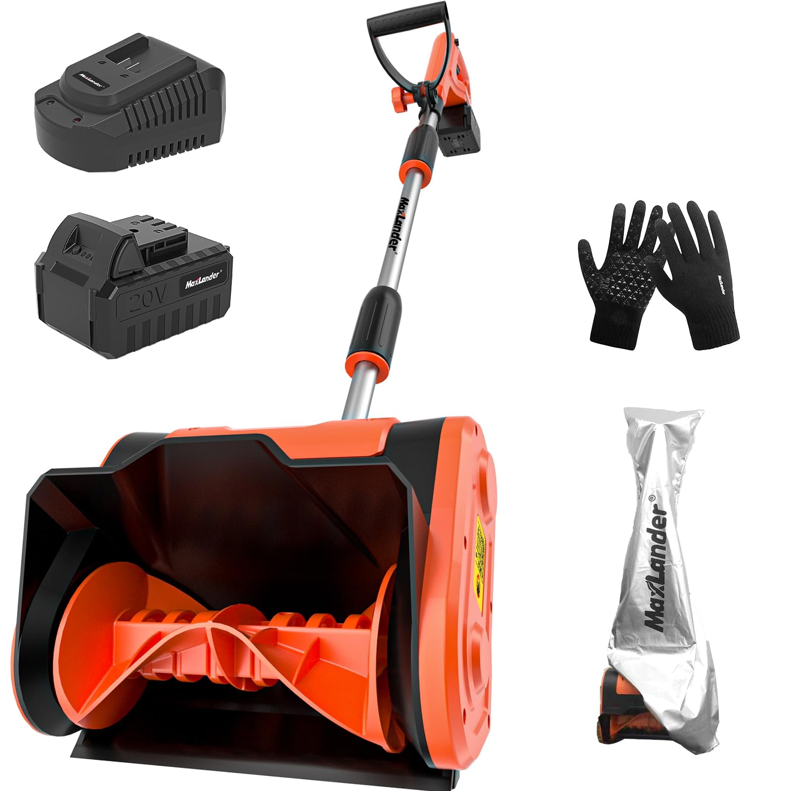 MAXLANDER Cordless Snow Shovel, 20V 11-Inch Electric Battery Snow ...