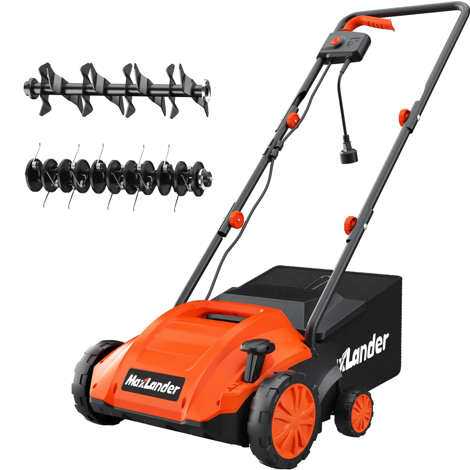 MAXLANDER Electric Dethatcher and Scarifier, 13” 12Amp 2-in-1 Lawn ...