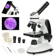 MAXLAPTER Science Microscope Set for Teens, 40X-2000X with Slides Kit and Dual LED Light ...
