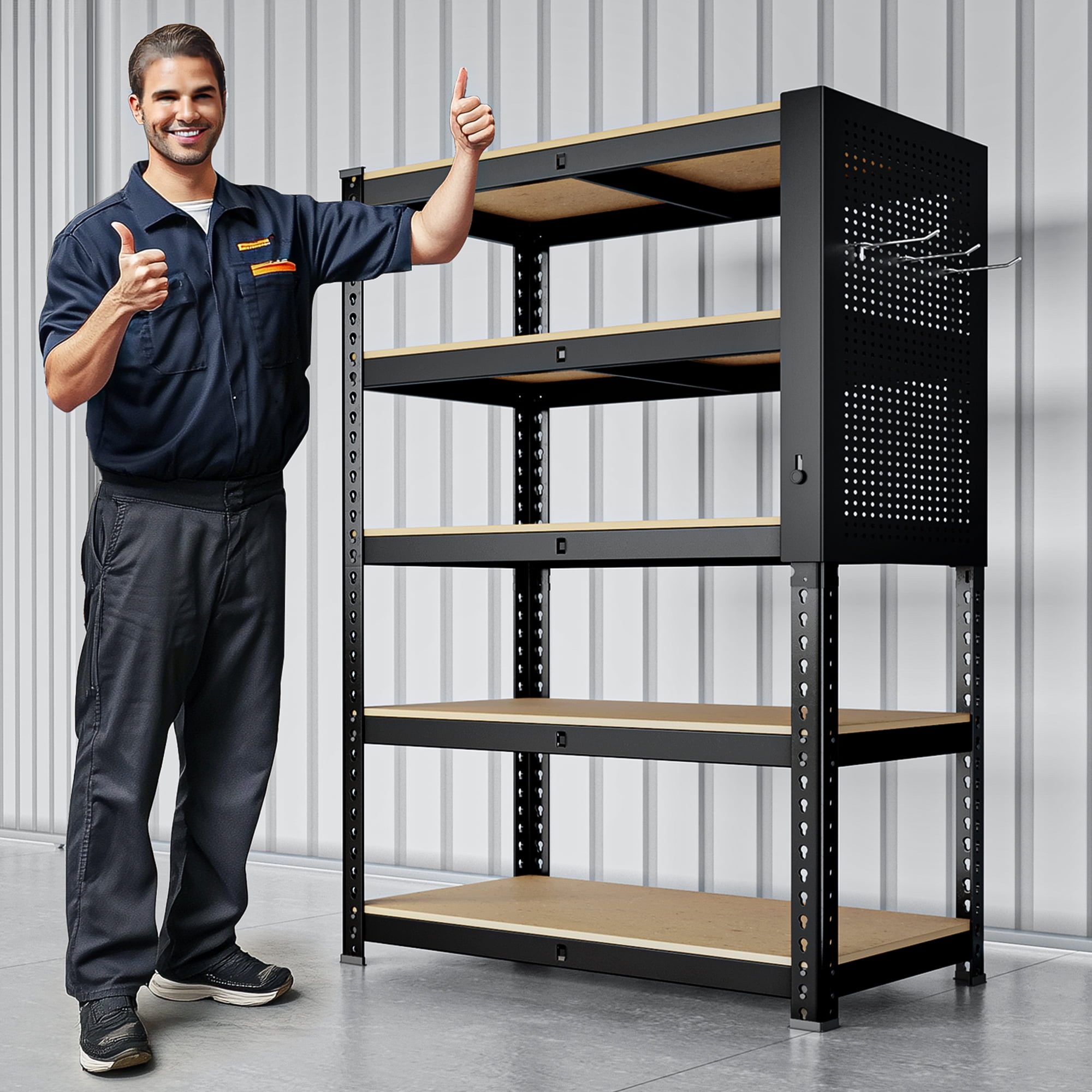 MAXLEAD Heavy Duty Storage Shelves 5-Tier Adjustable Garage Shelves for ...