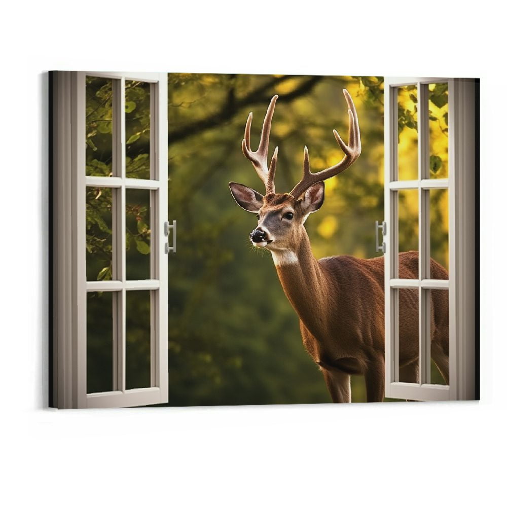 MAXPRESS Brown Deer Wall Art for Living Room Wall Decor 16x20inch With ...