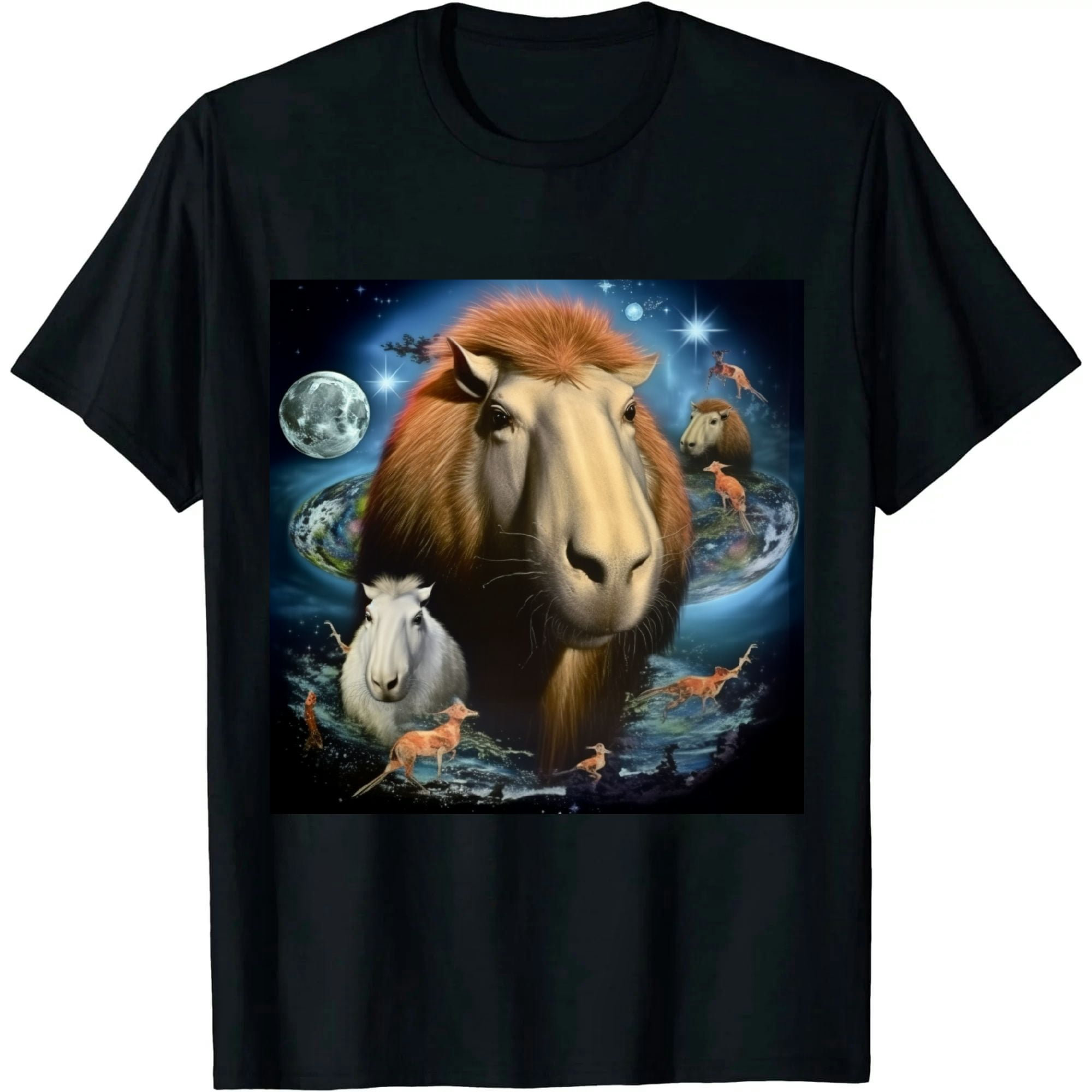 MAXPRESS Capybara Meme moon Funny Capybaras Vintage Kawaii T-Shirt ...