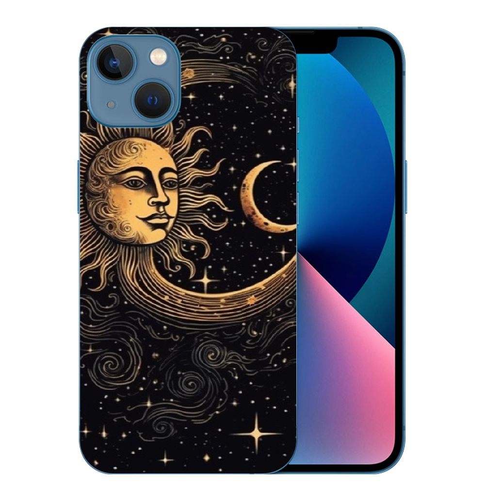 MAXPRESS Compatible with iPhone 15 Case, Tire Outline Moon and Sun ...