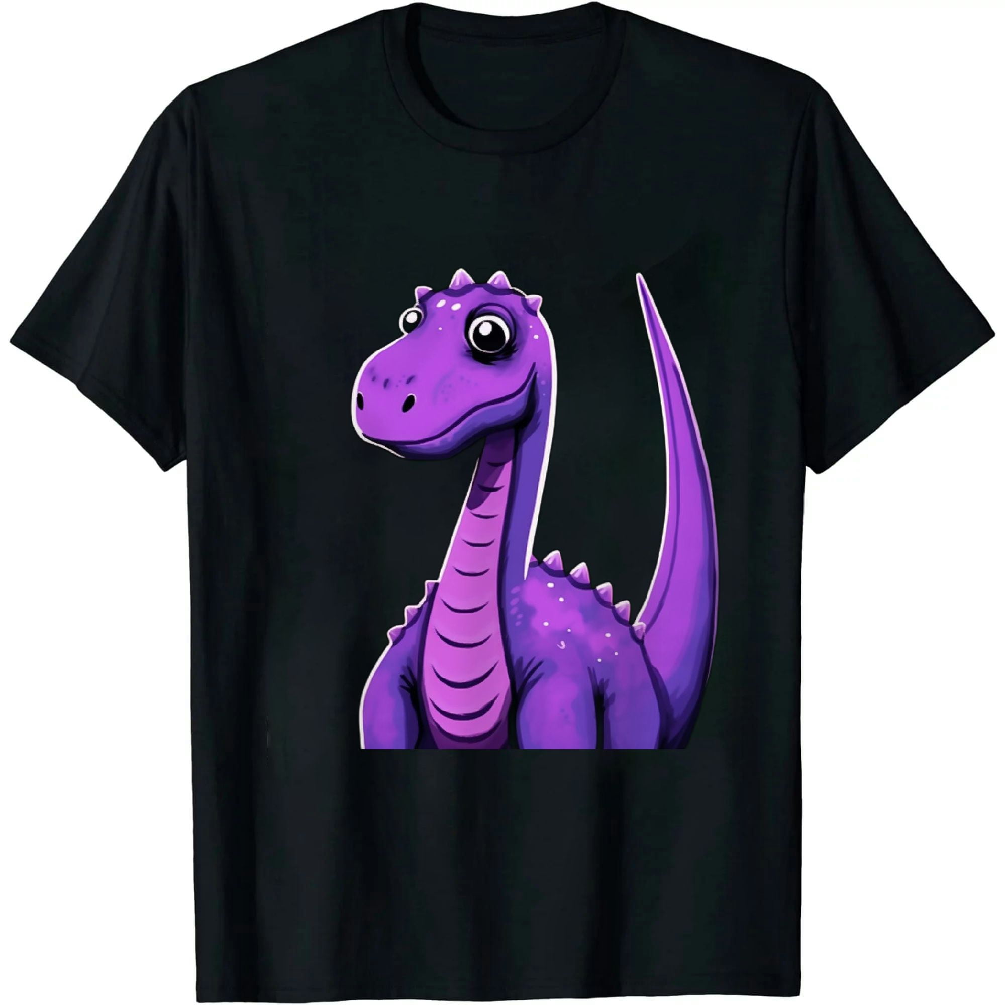 MAXPRESS Cute Brontosaurus Dinosaur Tee - Purple Dino Adult T-Shirt ...