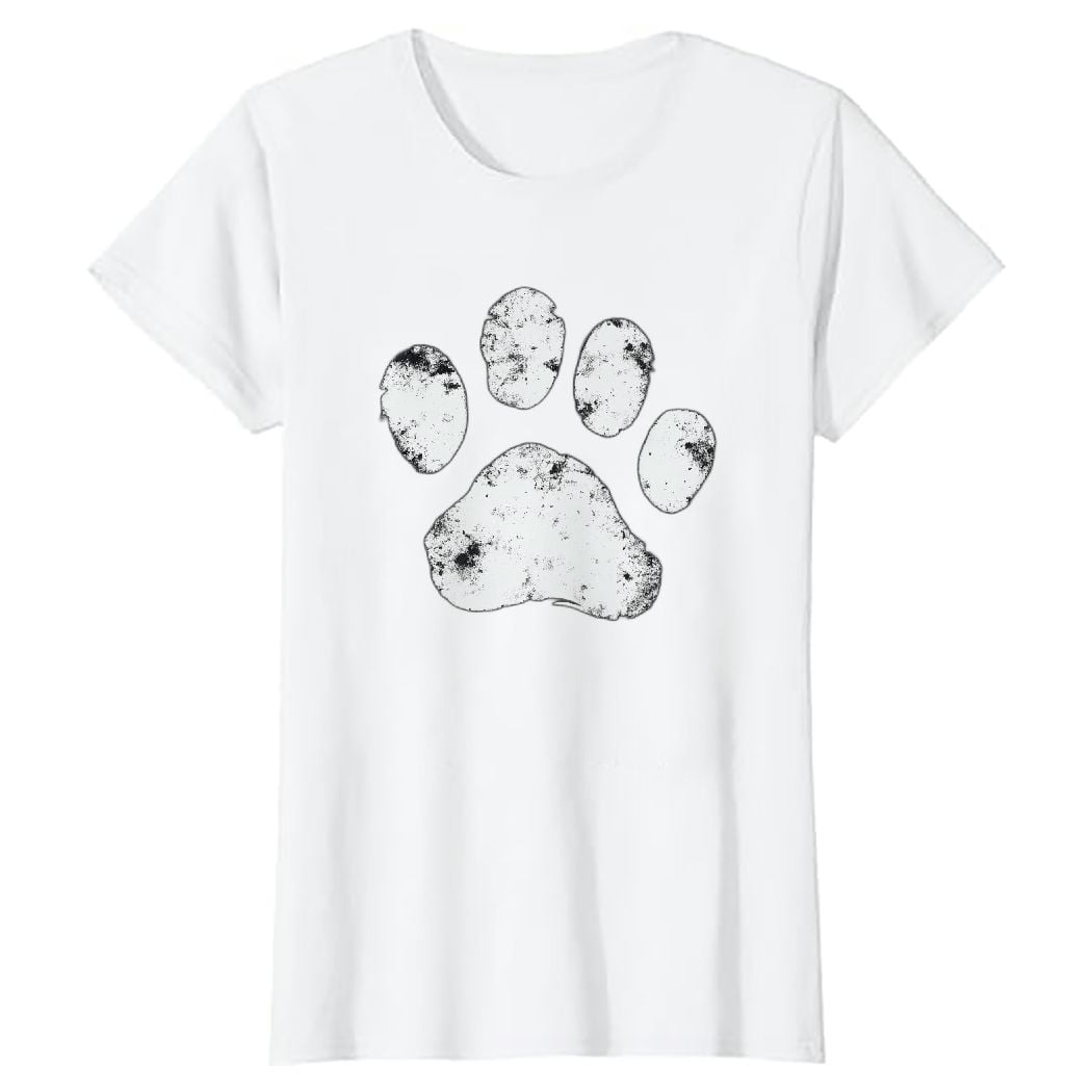 MAXPRESS Dog Paw Print Shirt - Vintage Dog Paw T Shirt - Walmart.com