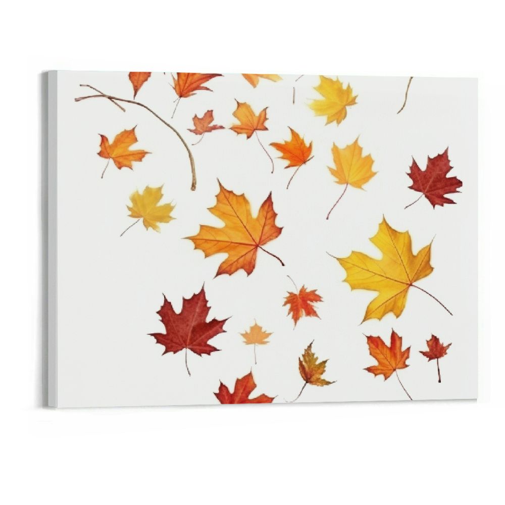 MAXPRESS Fall Leaf Wall Art For Bathroom Falling Red Orange Maple ...
