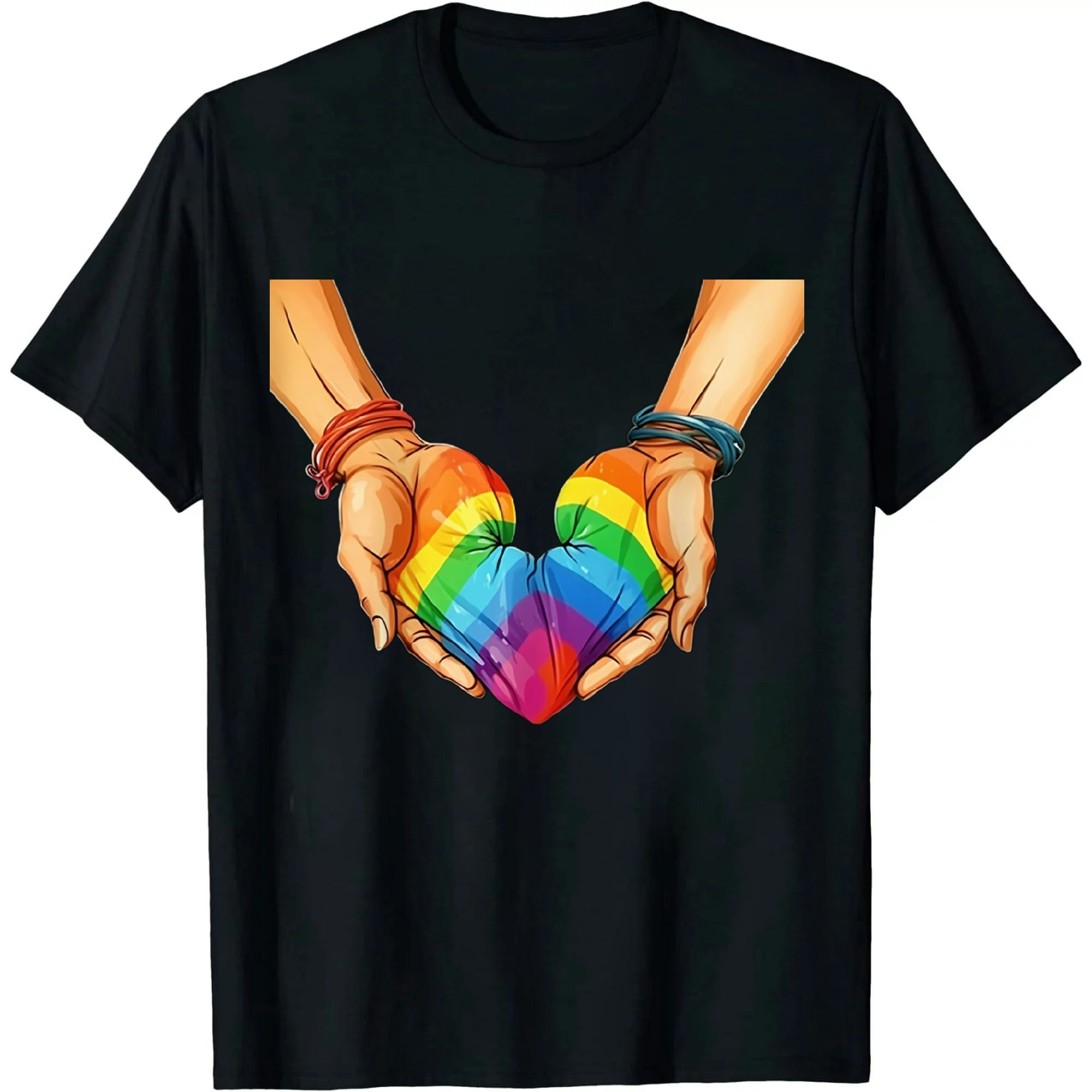 MAXPRESS Hand Heart Unity Pride LGBTQ Rainbow Flag LGBT Pride Ally T ...