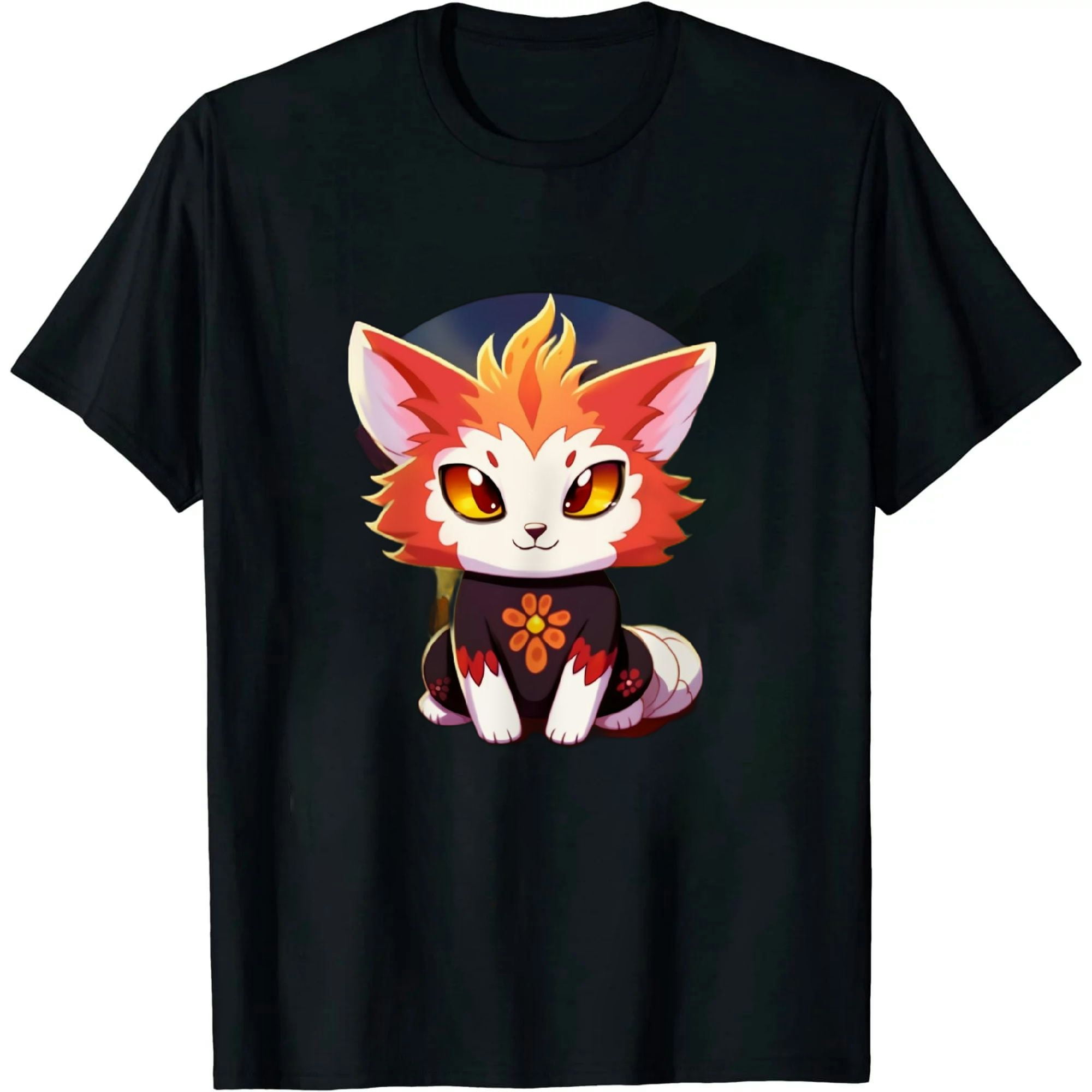 MAXPRESS Japanese Fox Cute Funny Anime Kawaii Kitsune Kami Inari Fox T ...