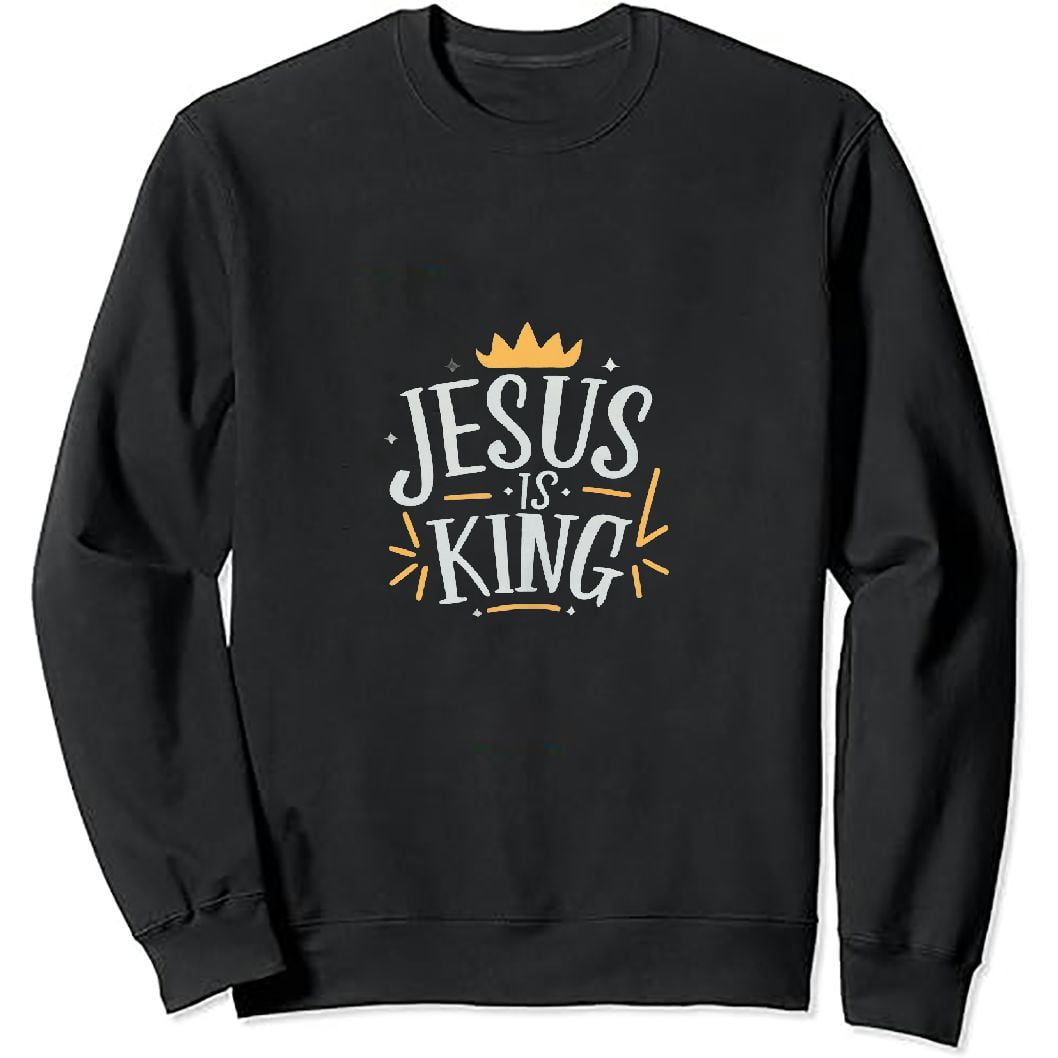 MAXPRESS Jesus is King Christian Pullover Sweatshirt - Walmart.com