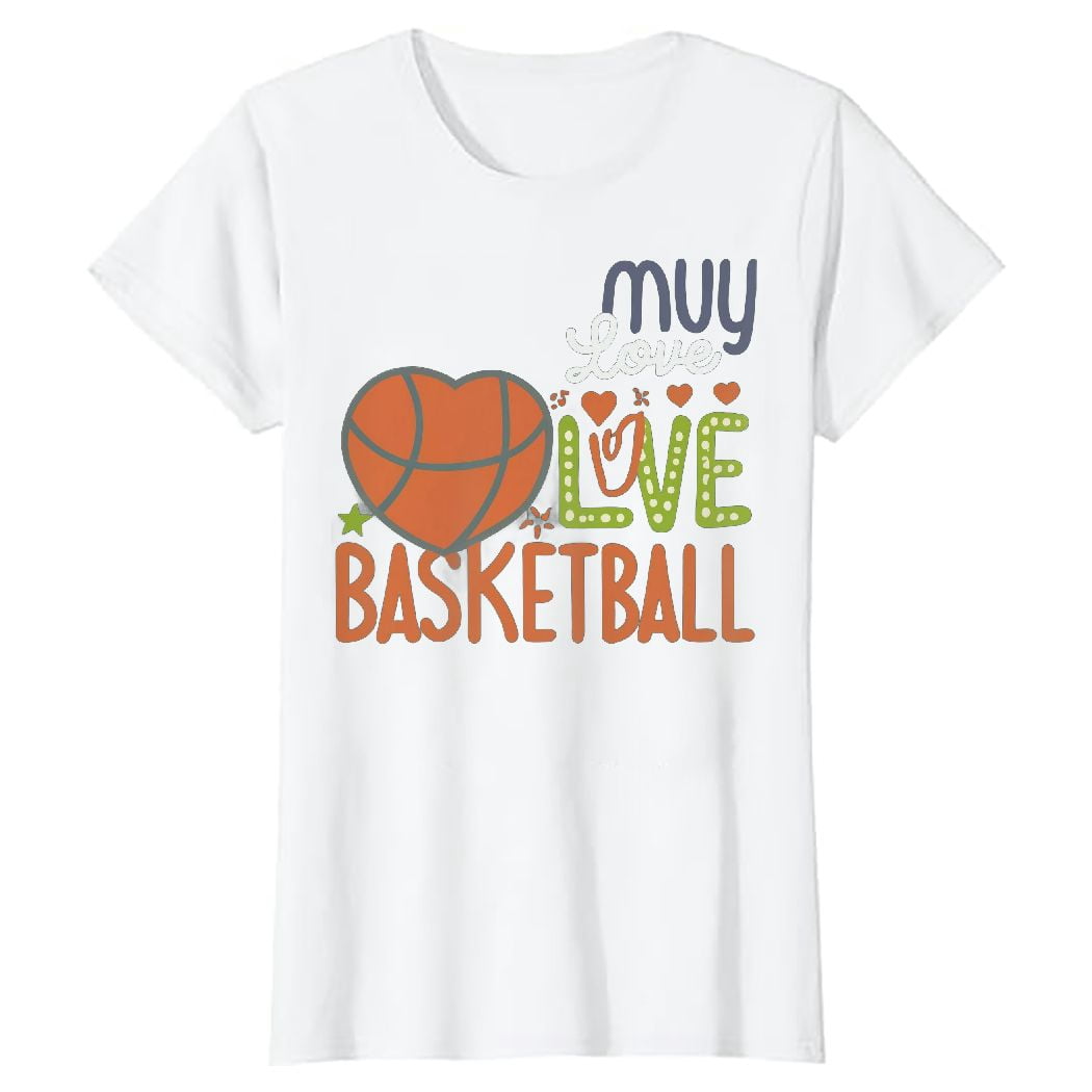 MAXPRESS Peace Love Basketball Heart for Women Teens Tween Girls T ...