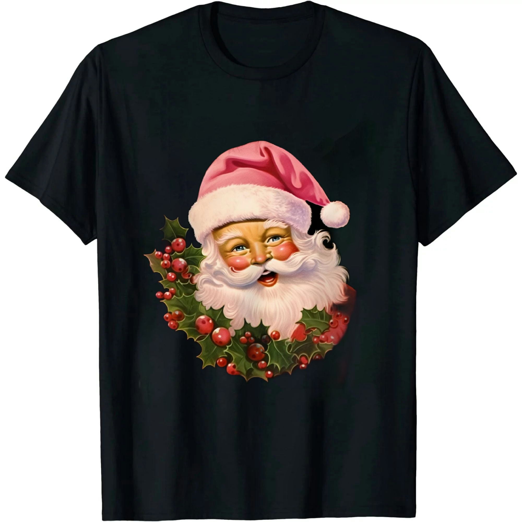 MAXPRESS Vintage Pink Santa Claus Christmas Xmas T-Shirt - Walmart.com
