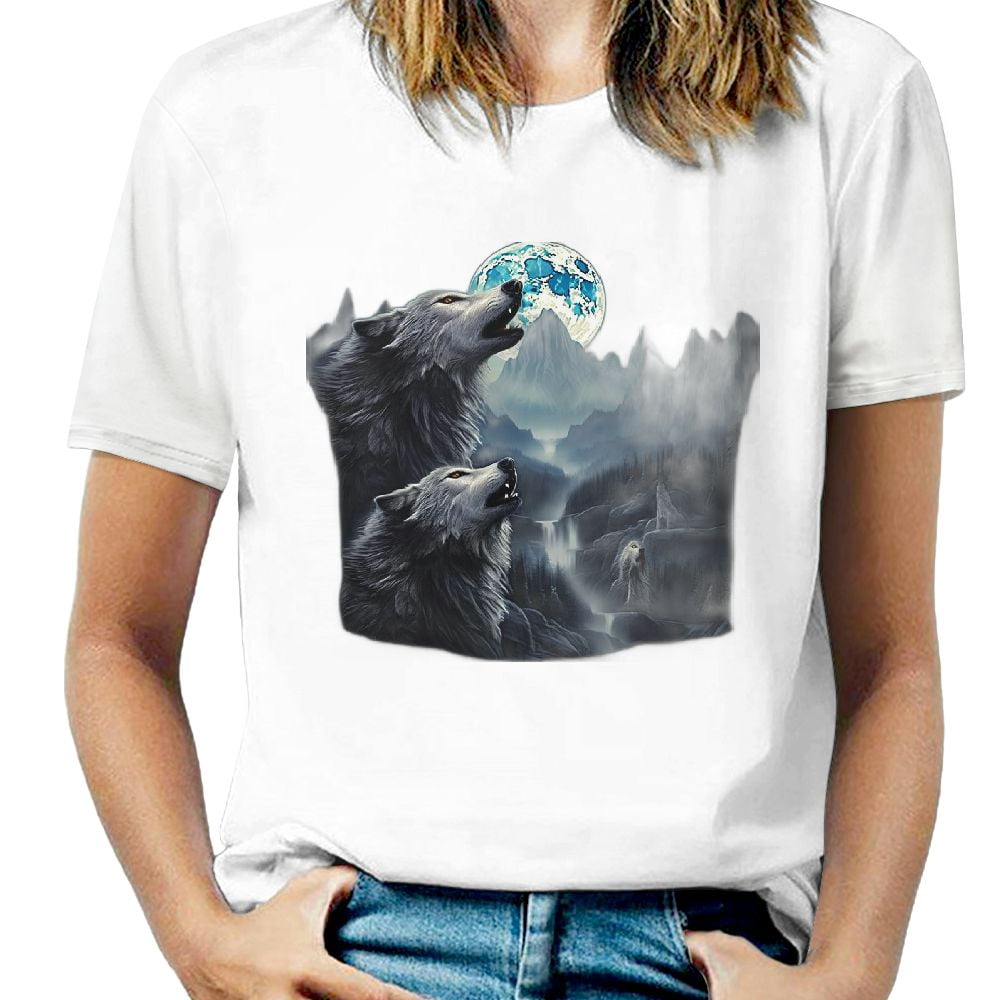 MAXPRESS Wolf Shirts for Men Women 3D Print Wolves Animal Unisex Short ...