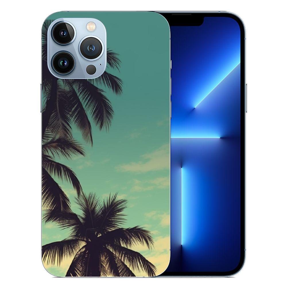 MAXPRESS iPhone 15 Pro Max Palm Trees Sunset Tropical Paradise Beach Coconut Palm Tree Case ...