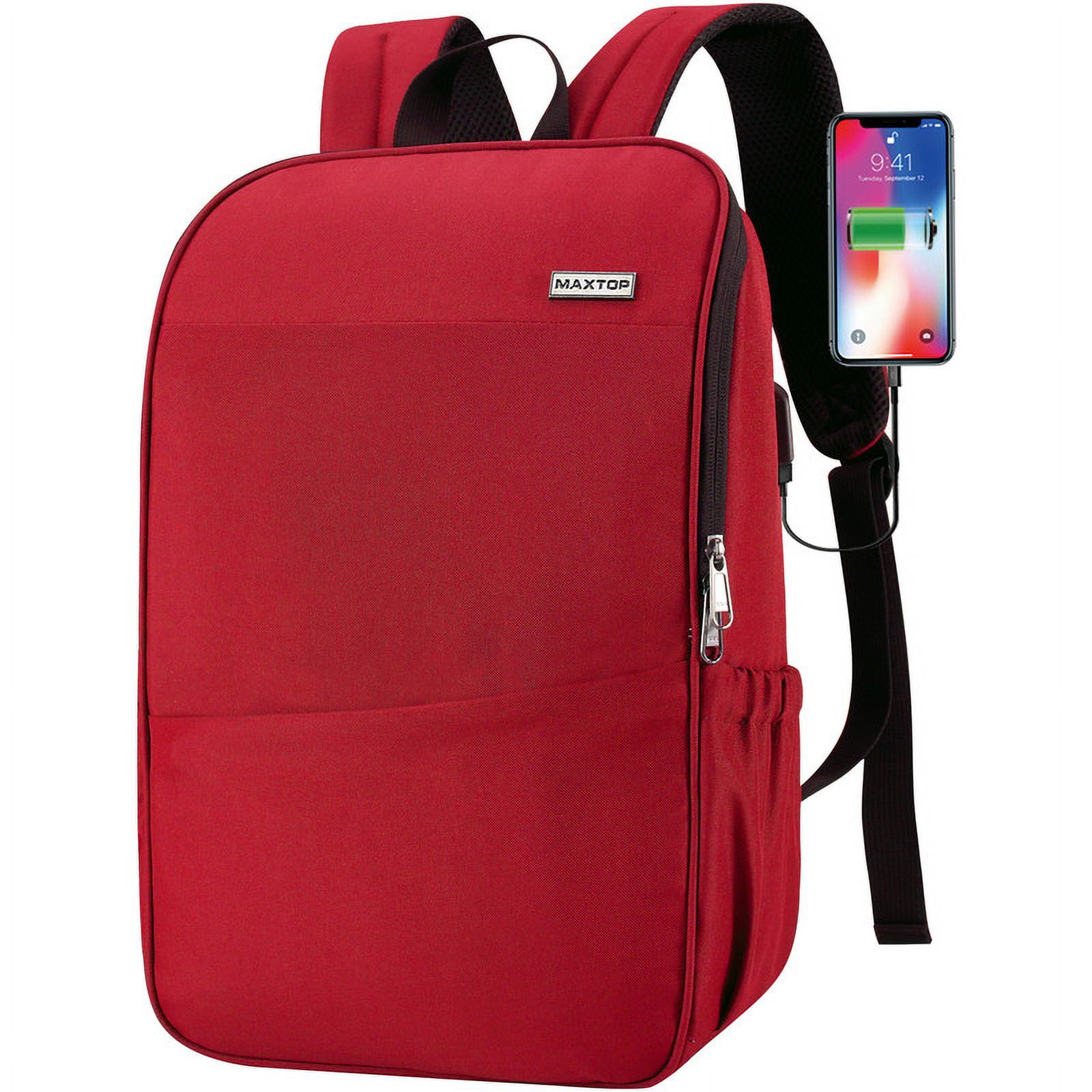 MAXTOP Laptop Backpack with USB Charging Port Water Resistant College ...