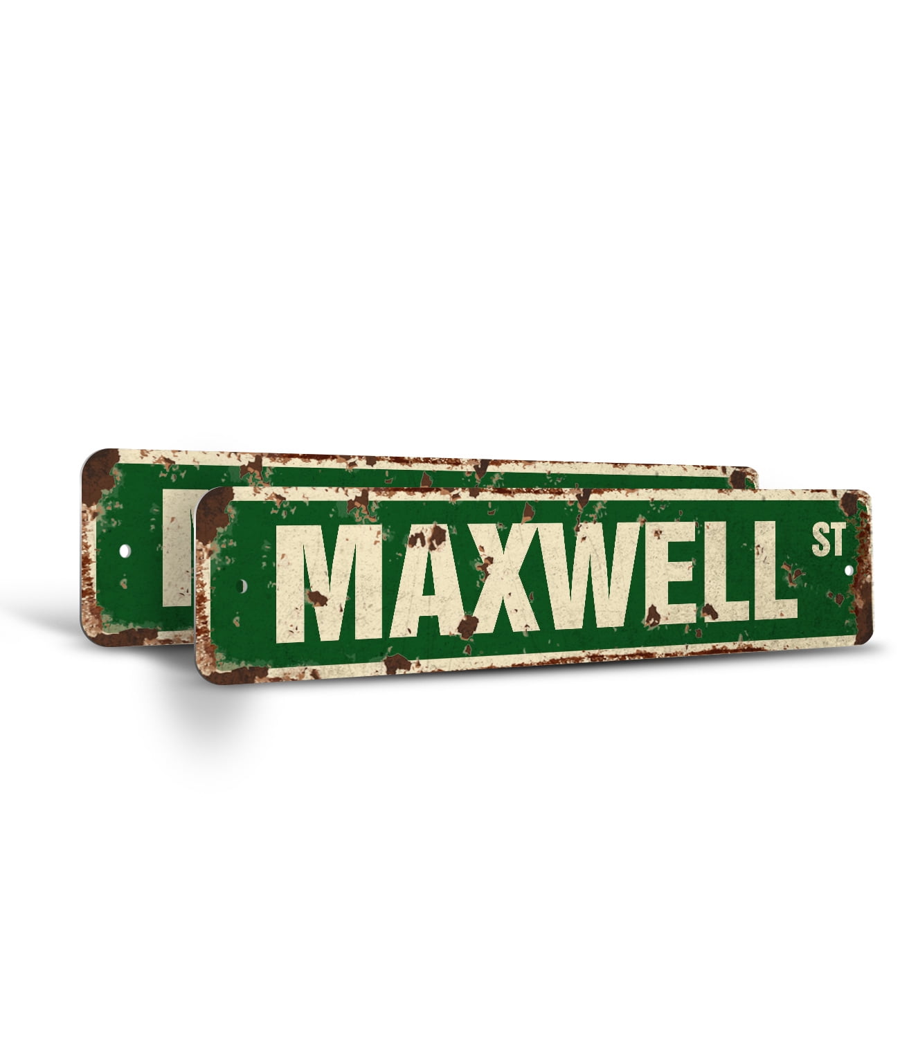 MAXWELL Vintage Style Rustic Street Sign – (2 Pack) Childrens Name Room ...