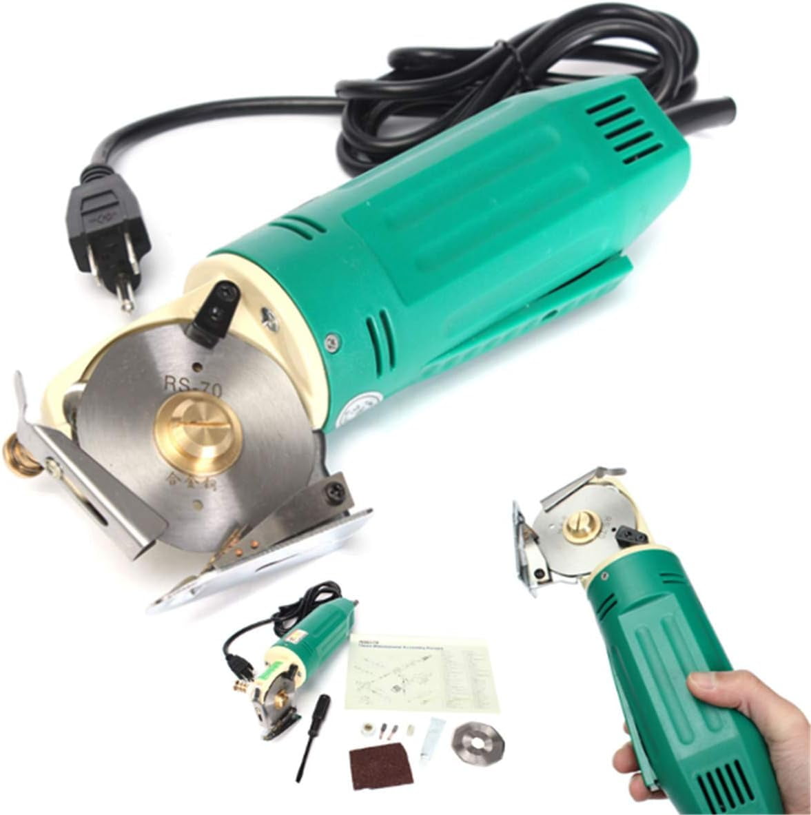 MAXWXKING 150W Rotary Blade Electric Fabric Cutter Round Cloth Cutting ...