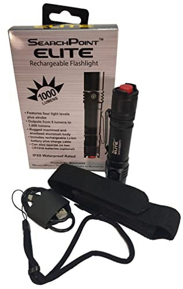 MAXXEON SearchPoint Elite Rechargeable Flashlight w/Strobe, Waterproof ...