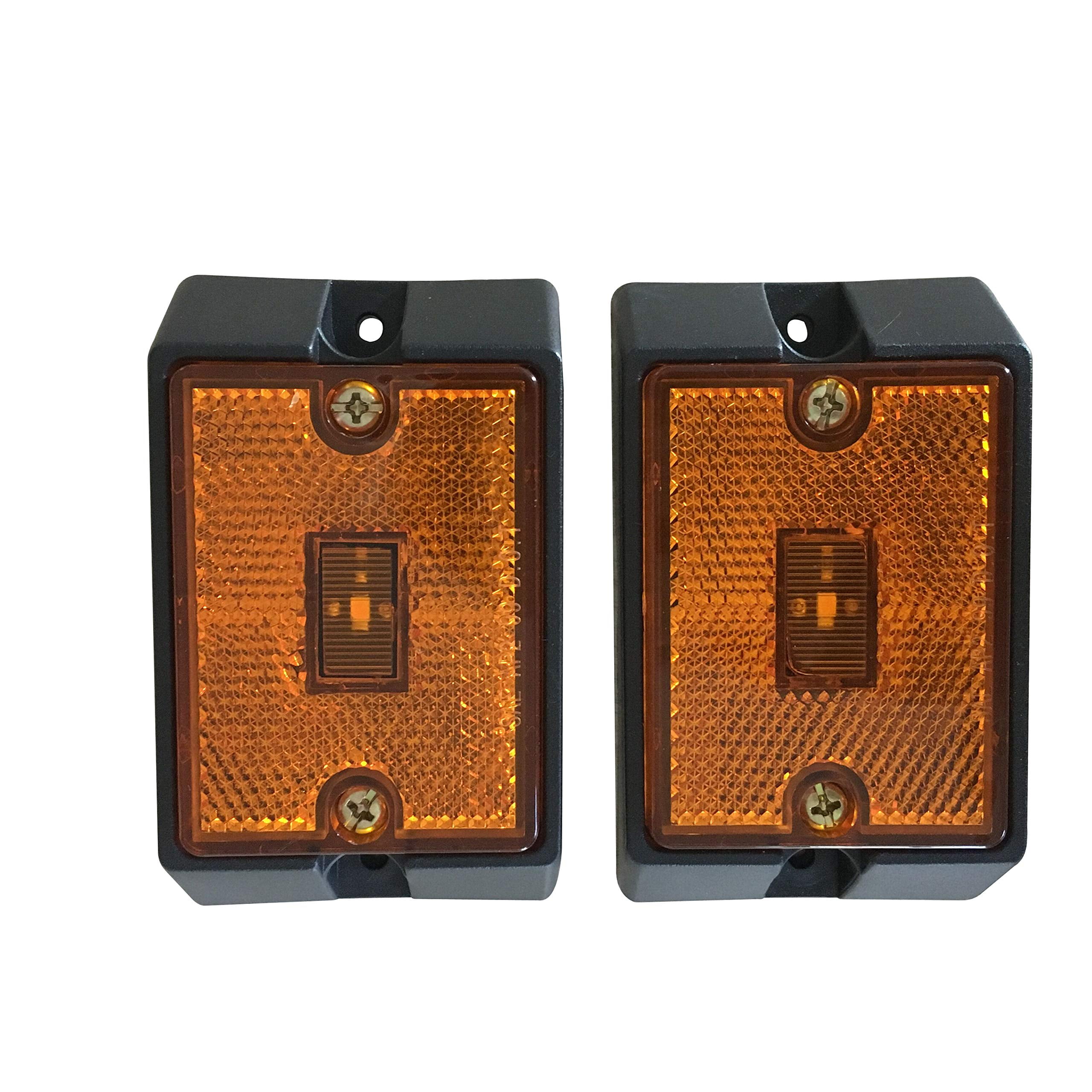 MAXXHAUL 80745 2x3 inch RRF12 Rectangular Amber Side Marker LED ...