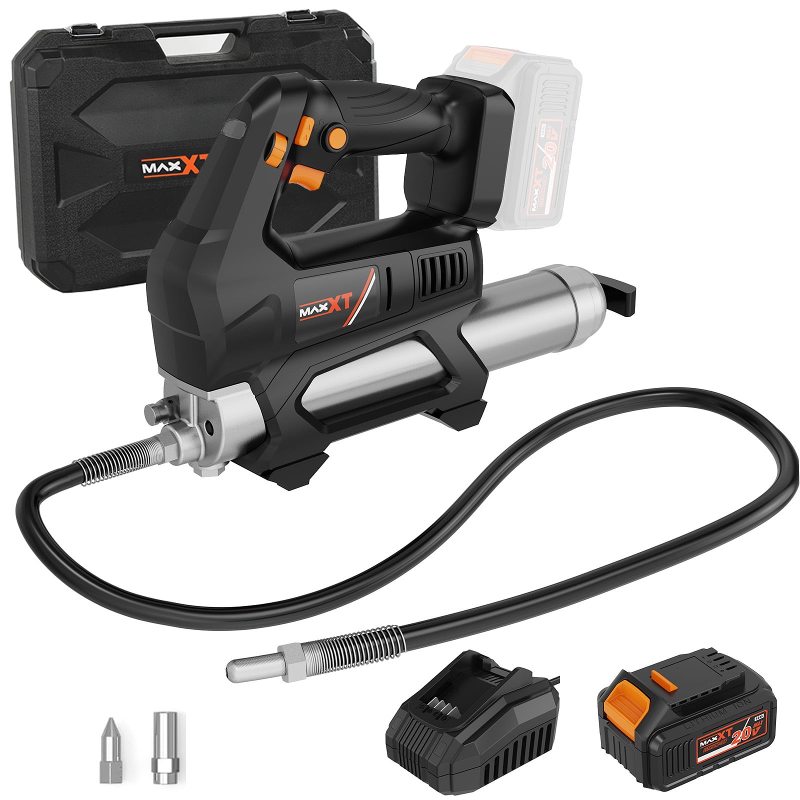 MAXXT Grease Gun Kit Cordless, Grease Gun Battery Powered 20V 10000 PSI ...