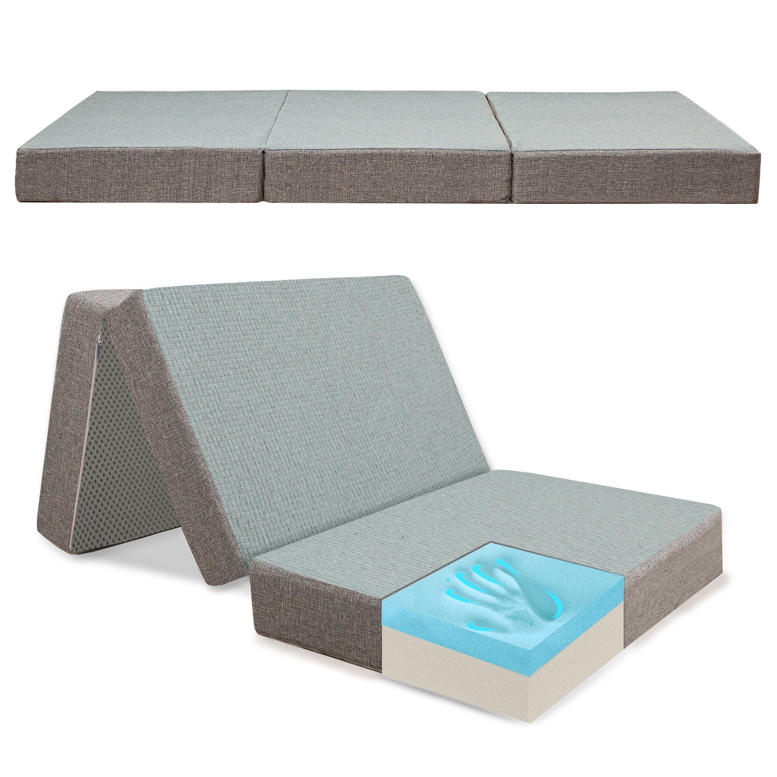 MAXYOYO Foldable Foam Mattress 6 Inch Full Size Portable Floor Mattress ...